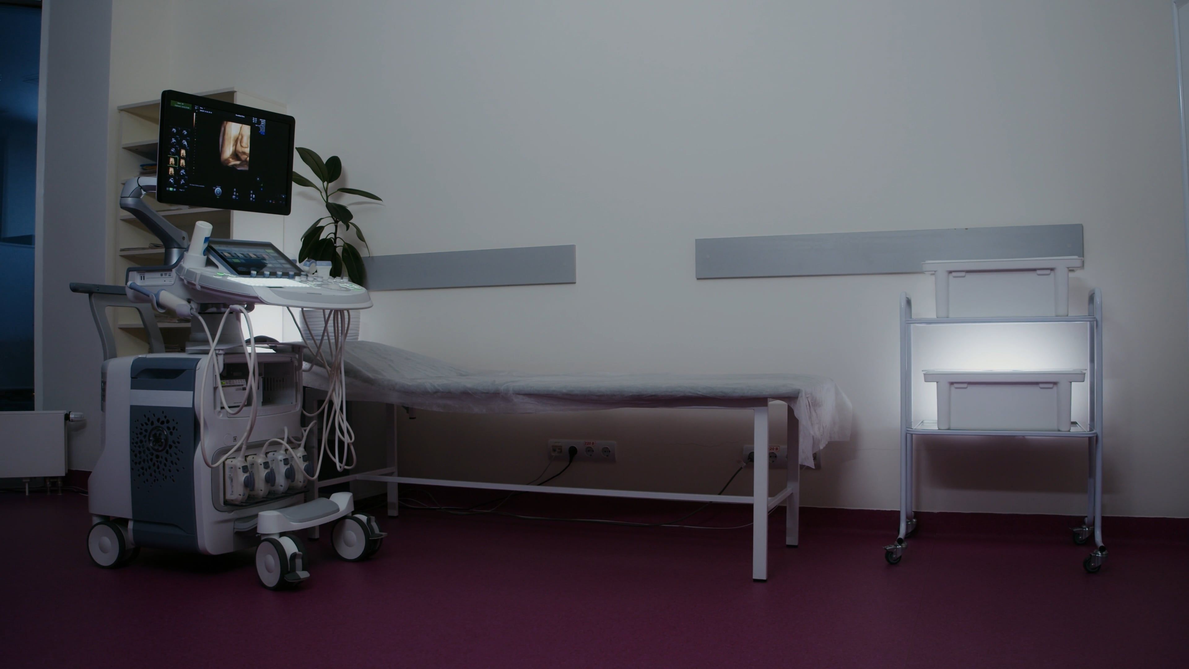 An Empty Diagnostic Room With Ultrasound Machine Free Stock Video ...