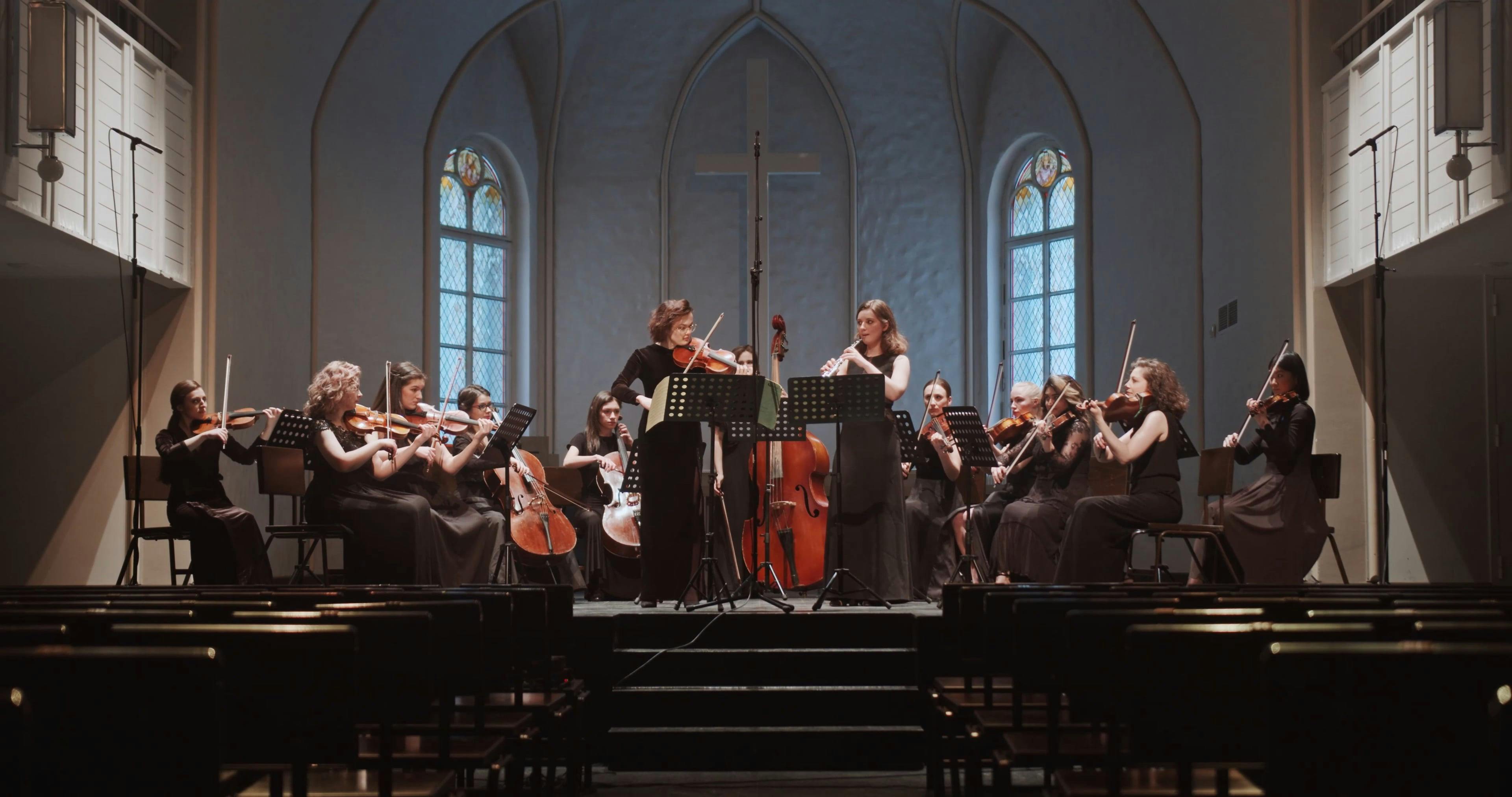 Orchestra Rehearsing on Stage · Free Stock Video