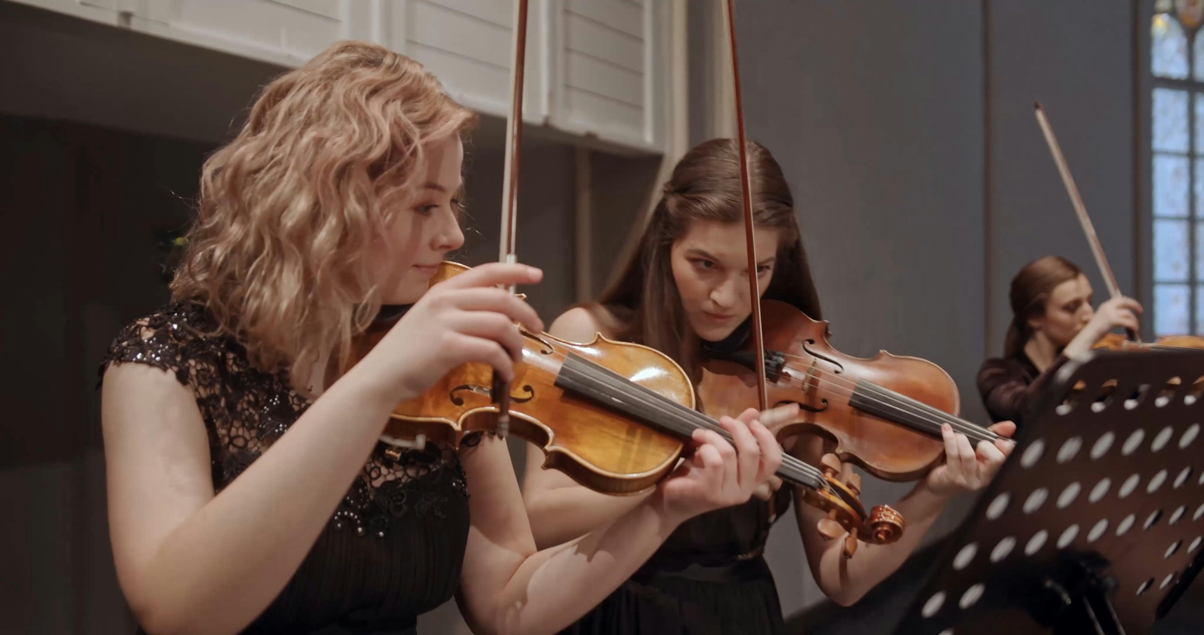 Women Playing Violins Free Stock Video Footage, Royalty-Free 4K & HD ...