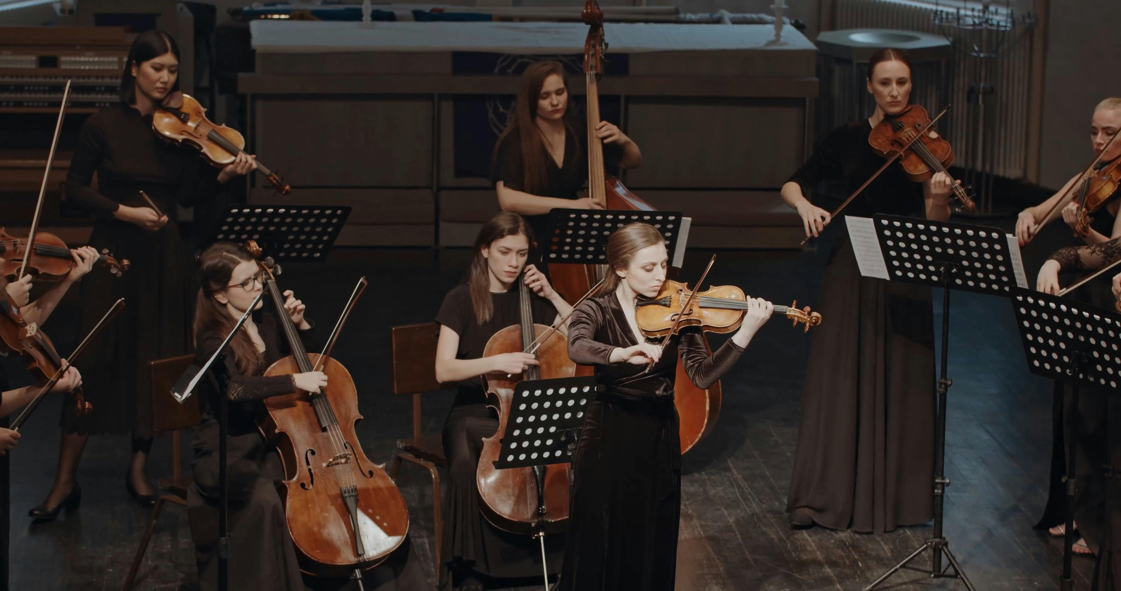 An Orchestra Playing Music · Free Stock Video