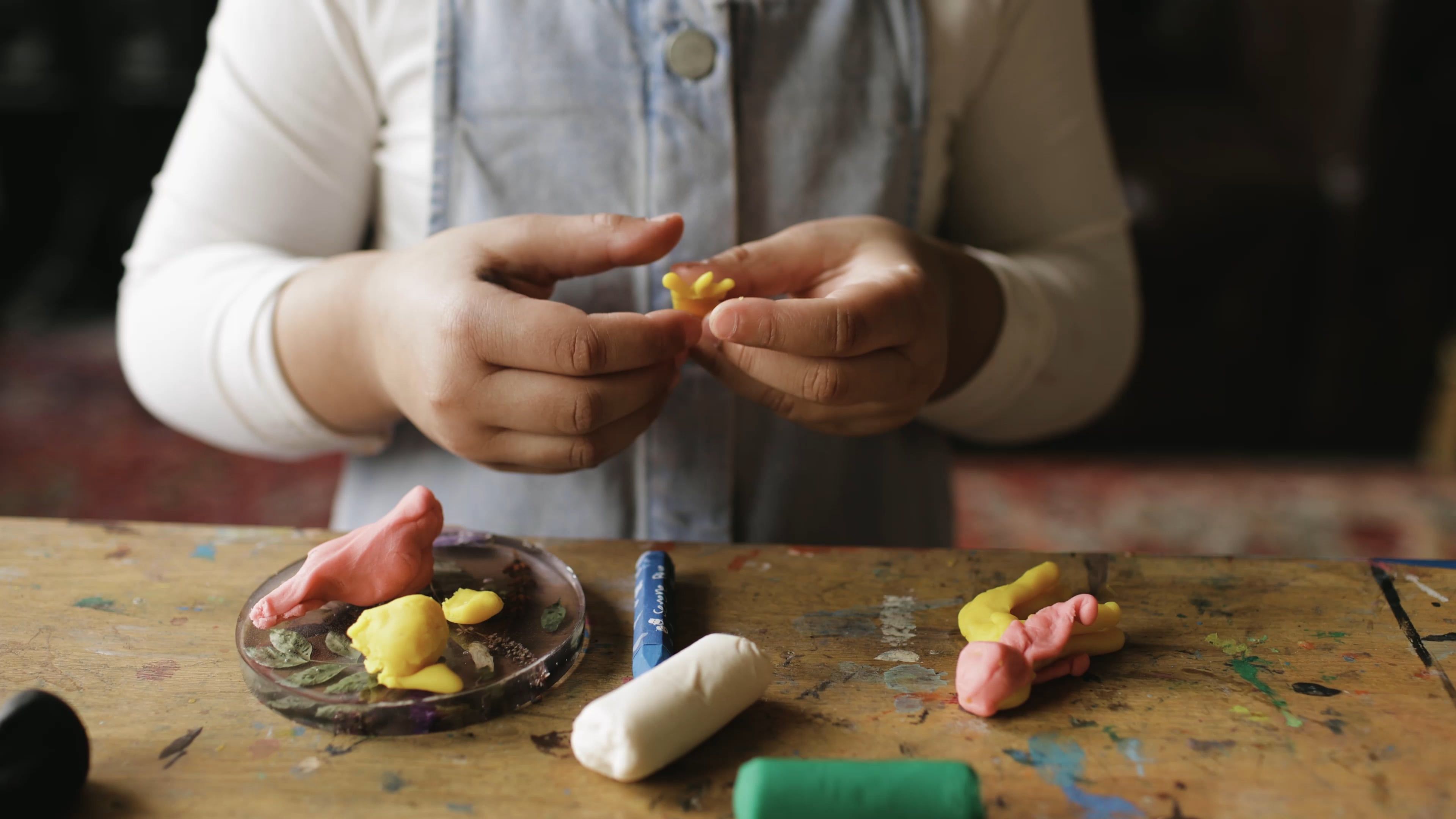 Child Playing With Clay Free Stock Video Footage, Royalty-Free 4K & HD ...