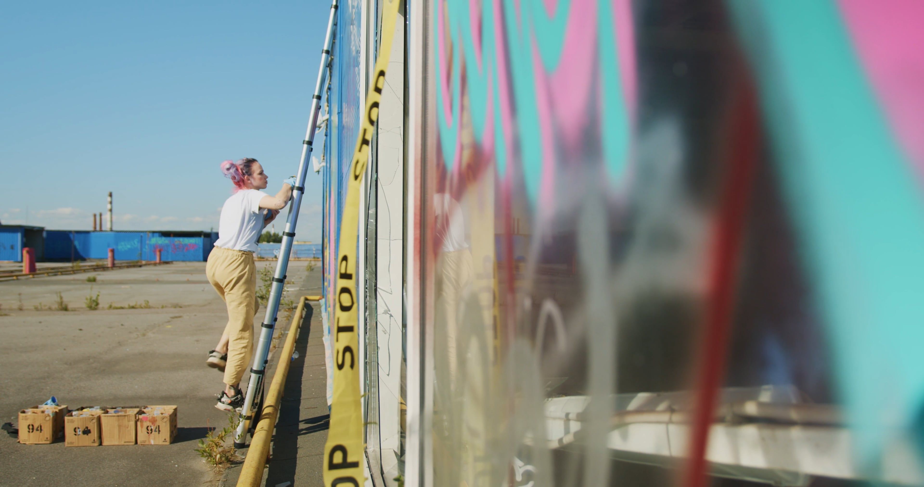 A Woman Spray Painting Free Stock Video Footage, Royalty-Free 4K & HD ...
