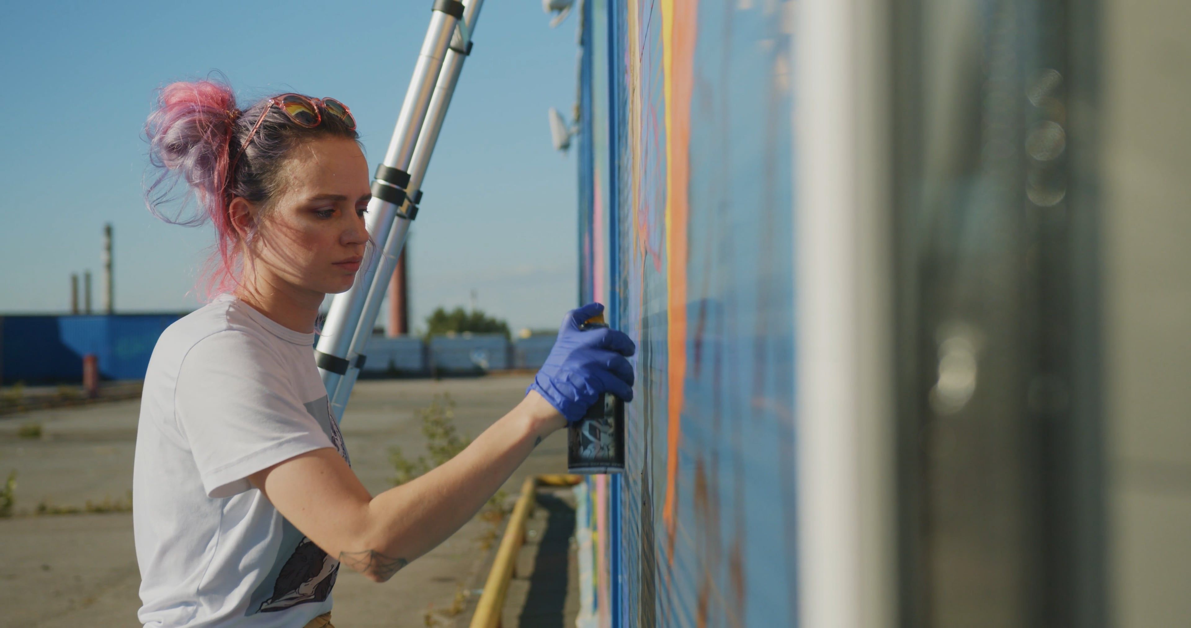 Woman using Spray Can Free Stock Video Footage, Royalty-Free 4K & HD ...