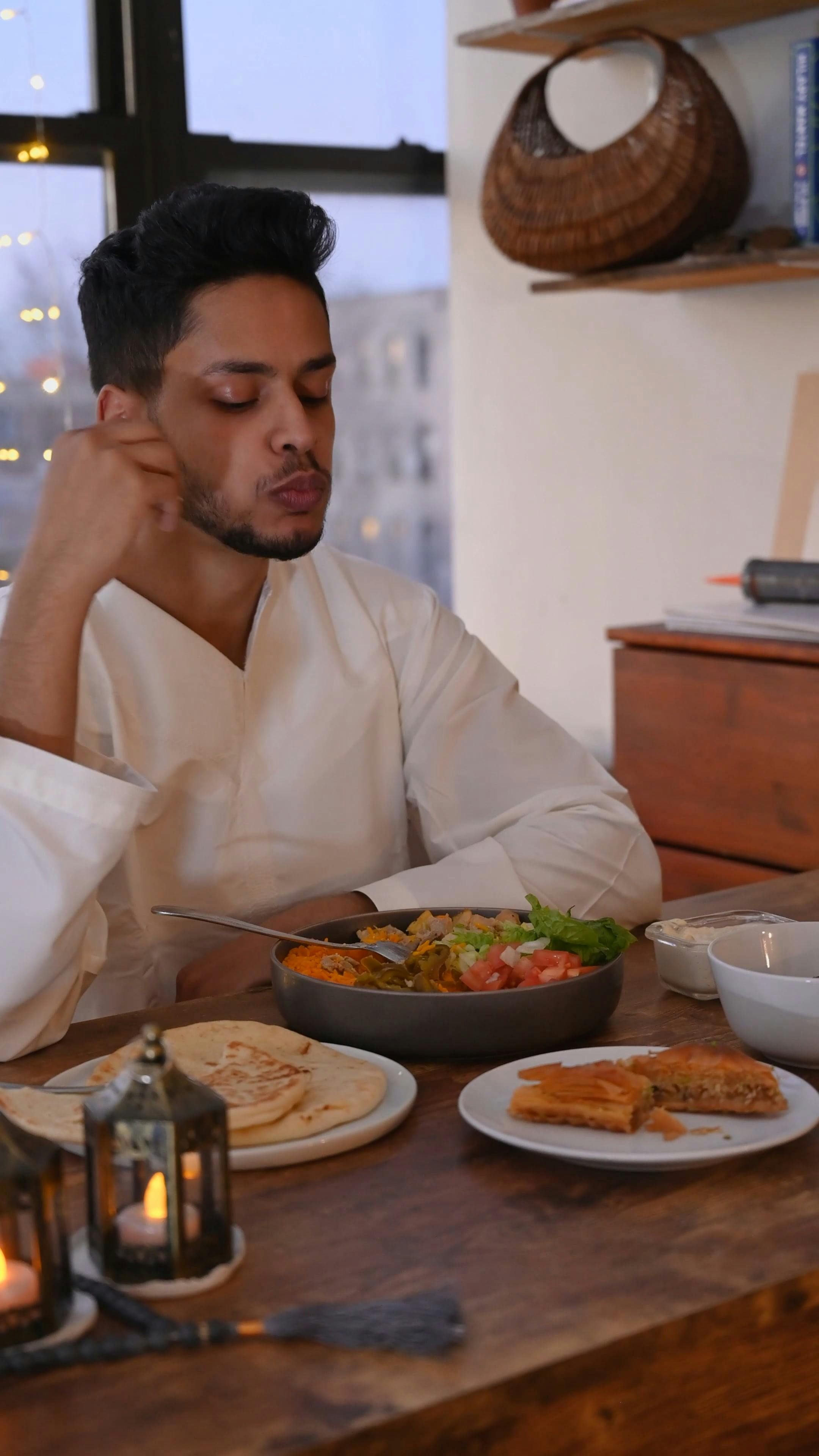 Man Eating a Meal Free Stock Video Footage, Royalty-Free 4K & HD Video Clip