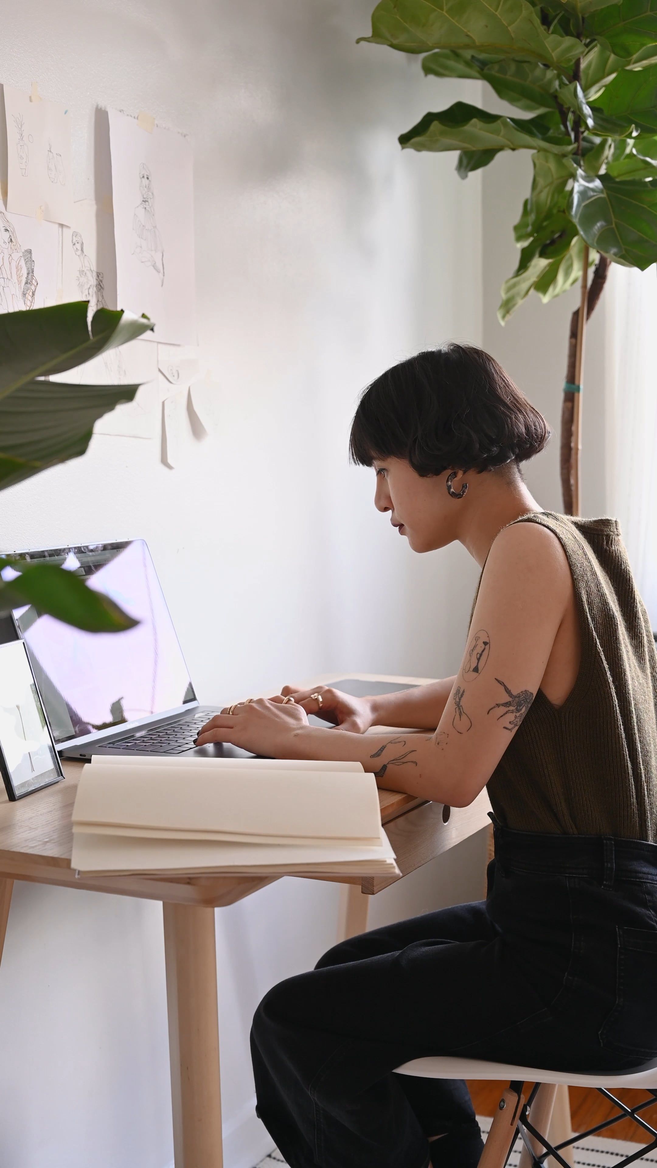 A Fashion Designer using Laptop · Free Stock Video