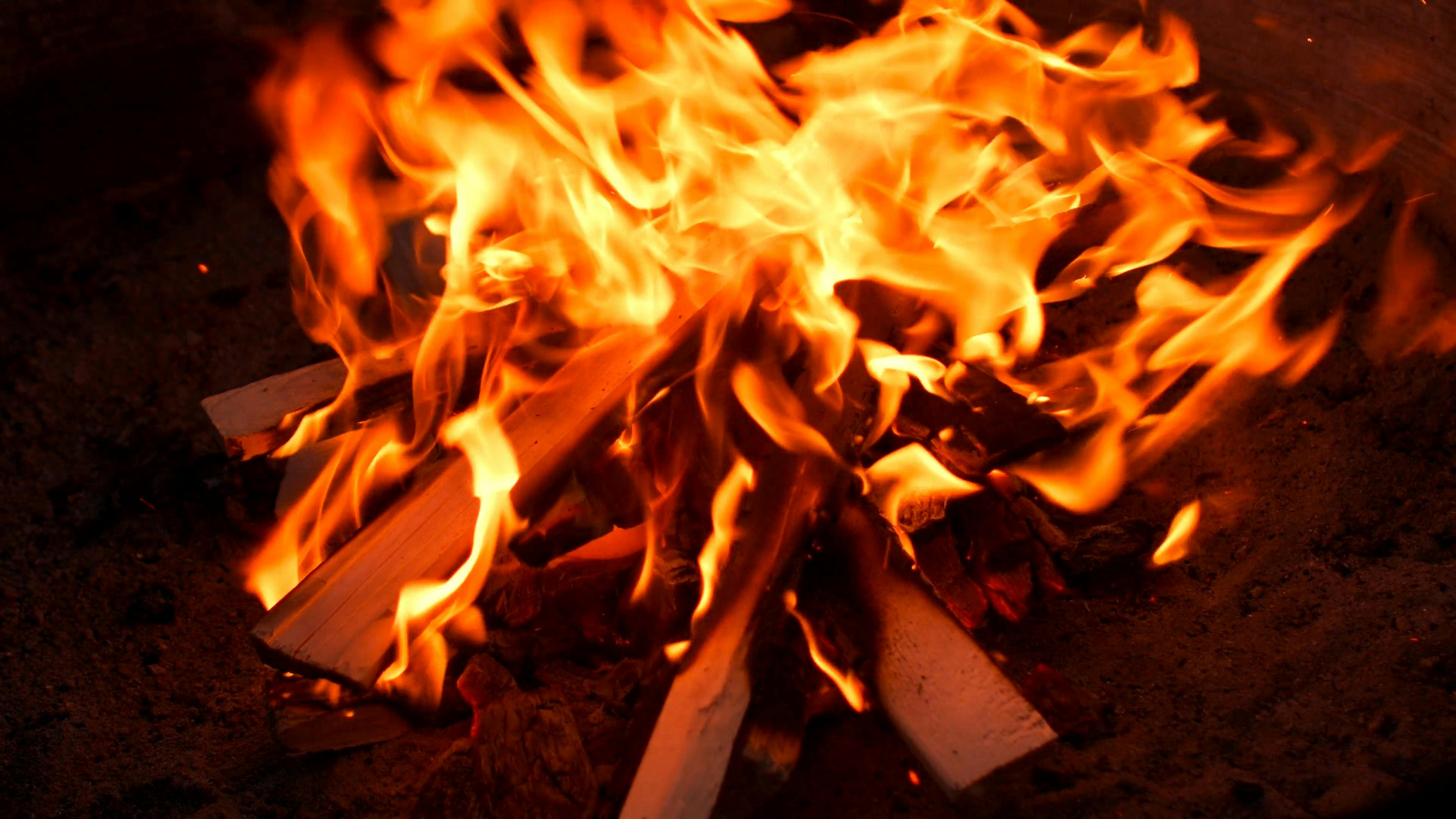 Close-up Footage of a Bonfire Free Stock Video Footage, Royalty-Free 4K ...