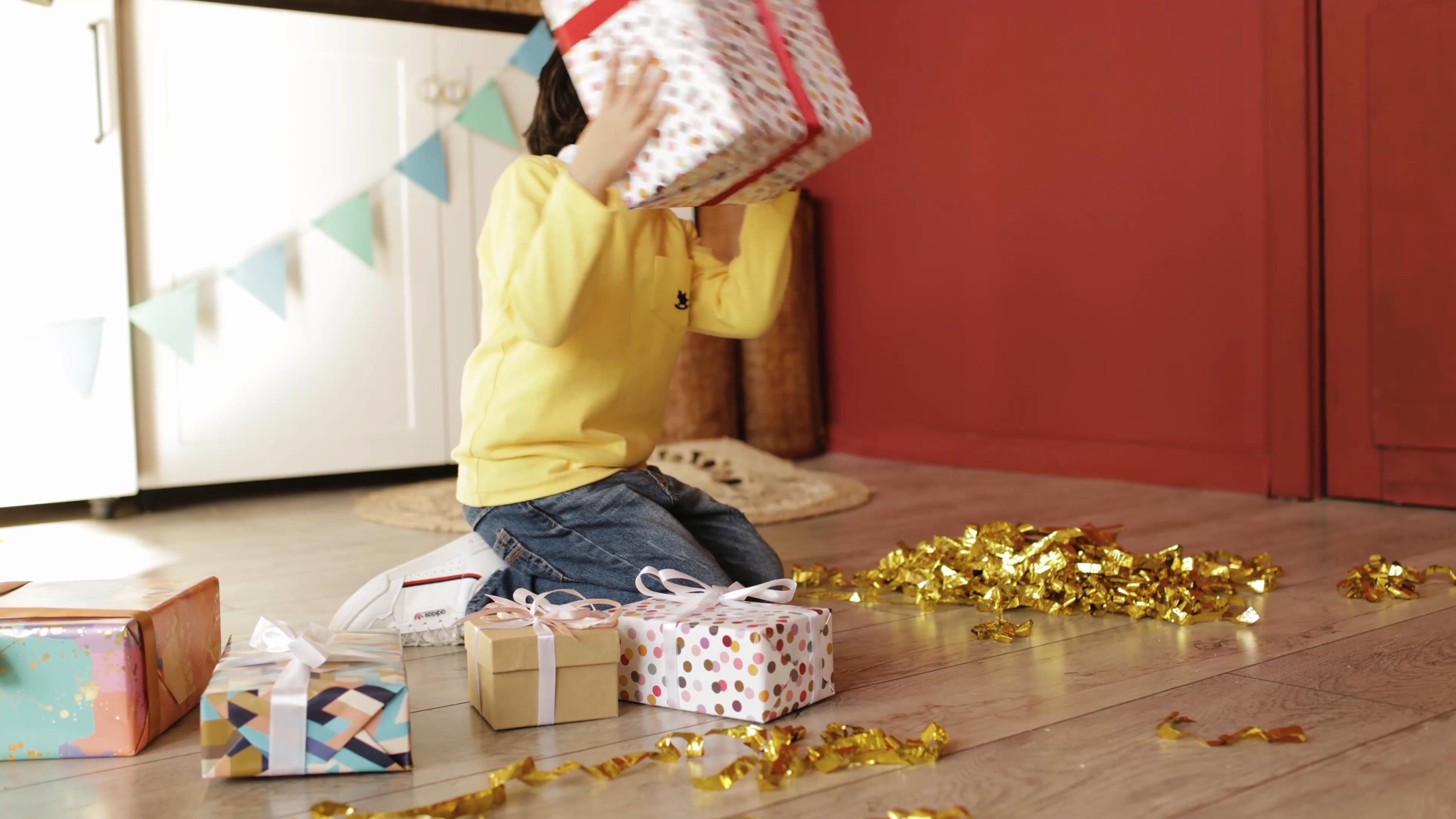 Boy Opening her Birthday Presents Free Stock Video Footage, Royalty ...