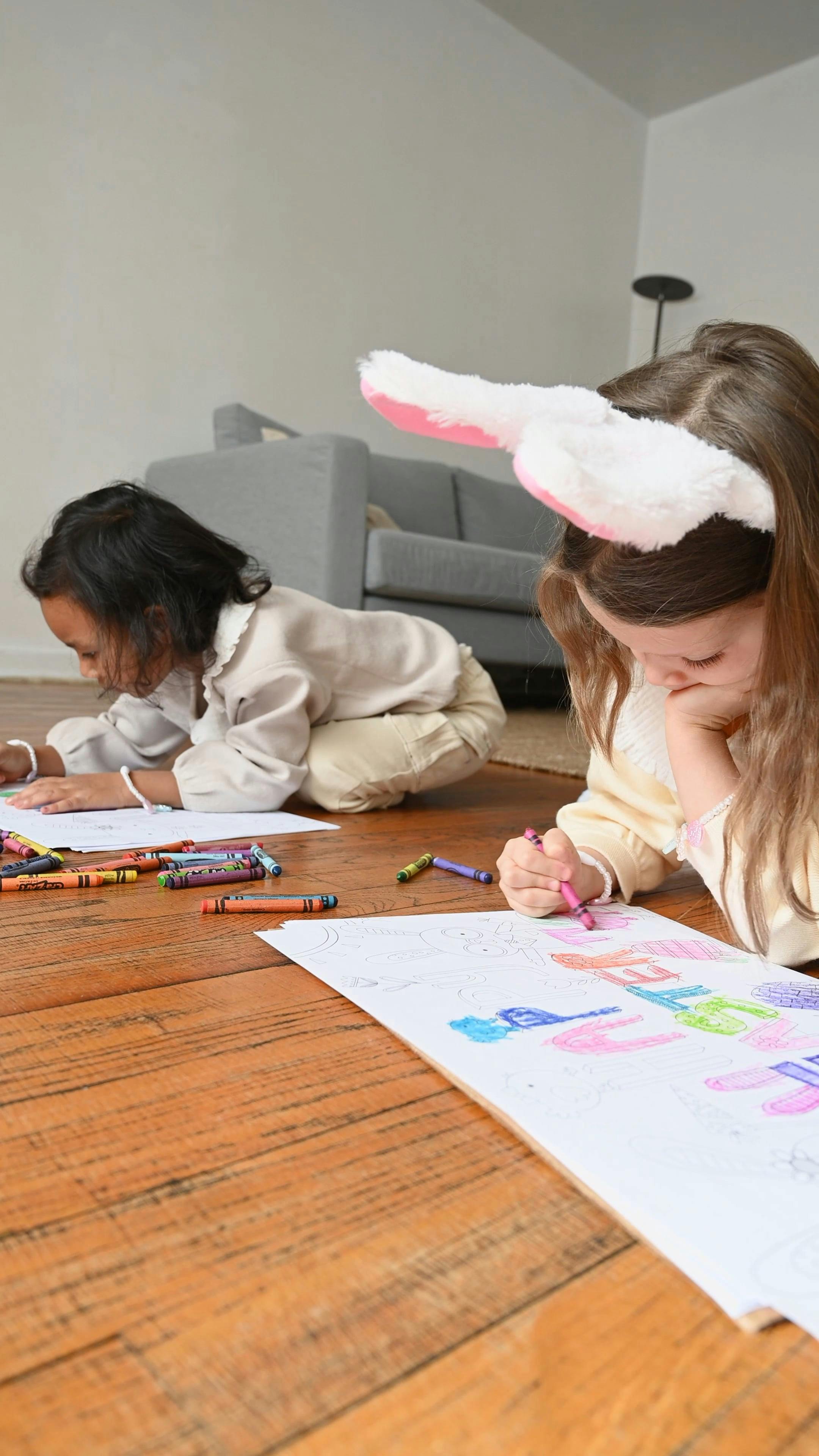 Girls Coloring the Papers · Free Stock Video