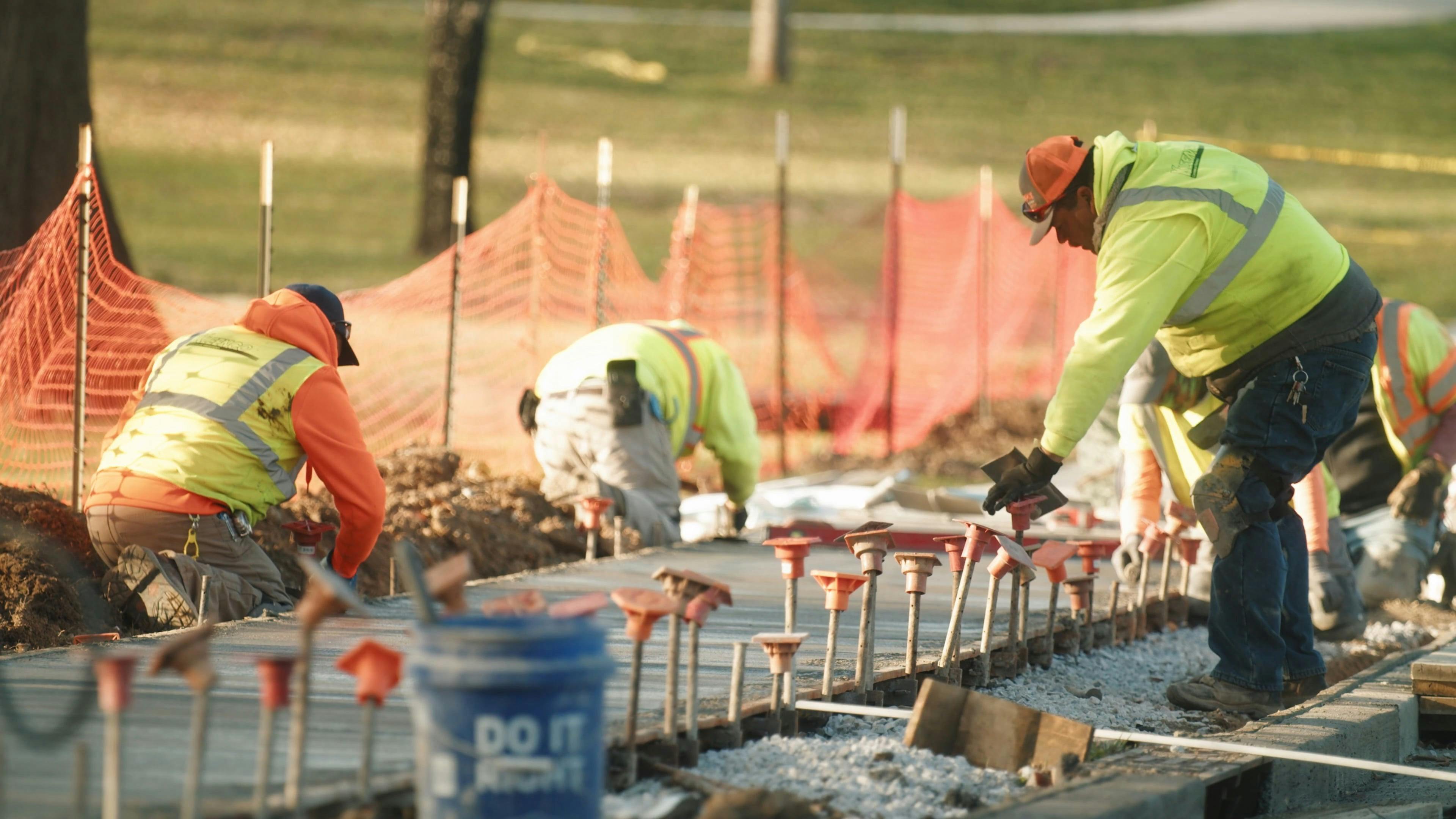 Construction Workers Doing The Road · Free Stock Video