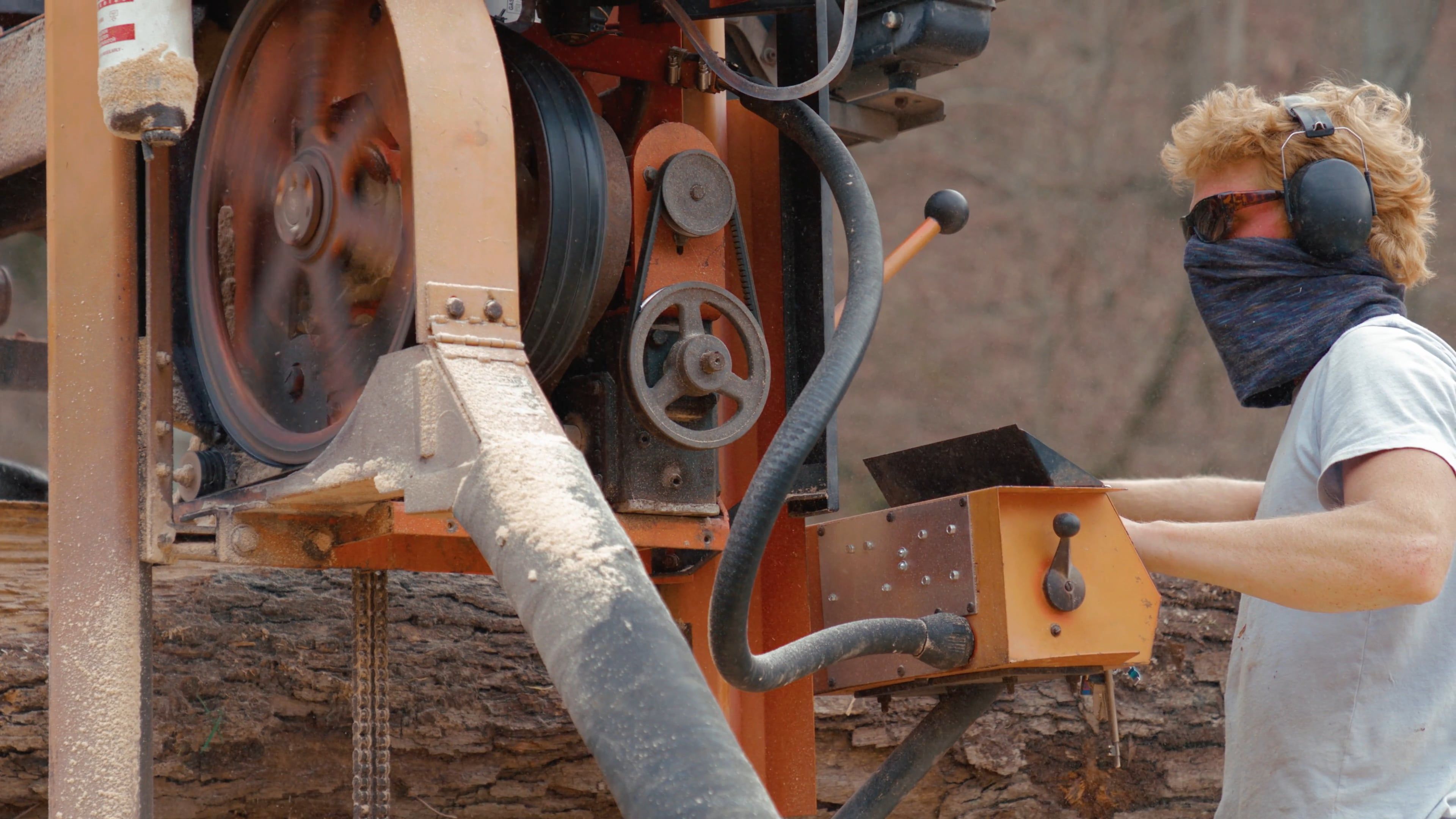Man Using a Wood Cutting Machine · Free Stock Video