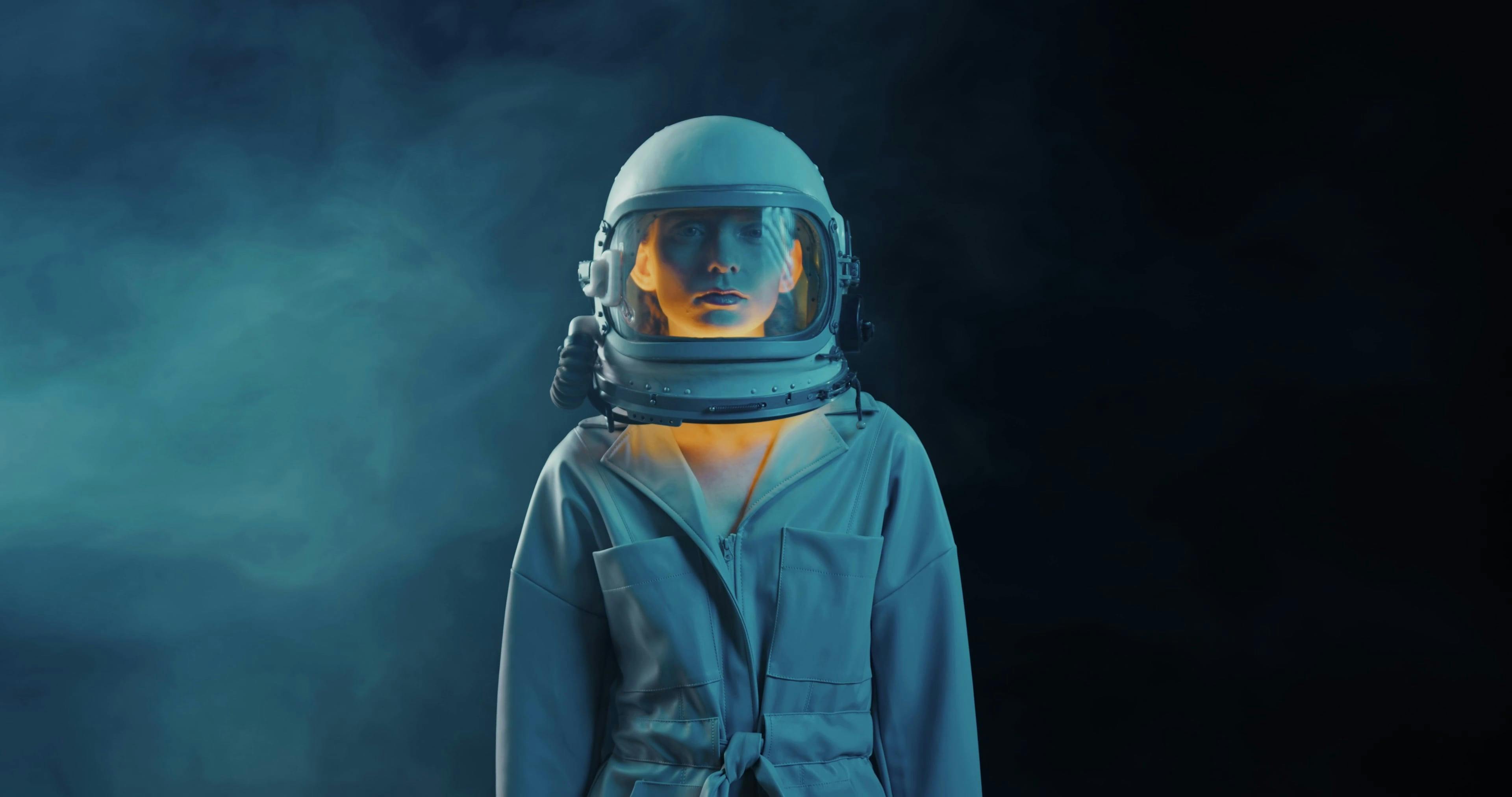 A Woman Wearing A Space Helmet · Free Stock Video