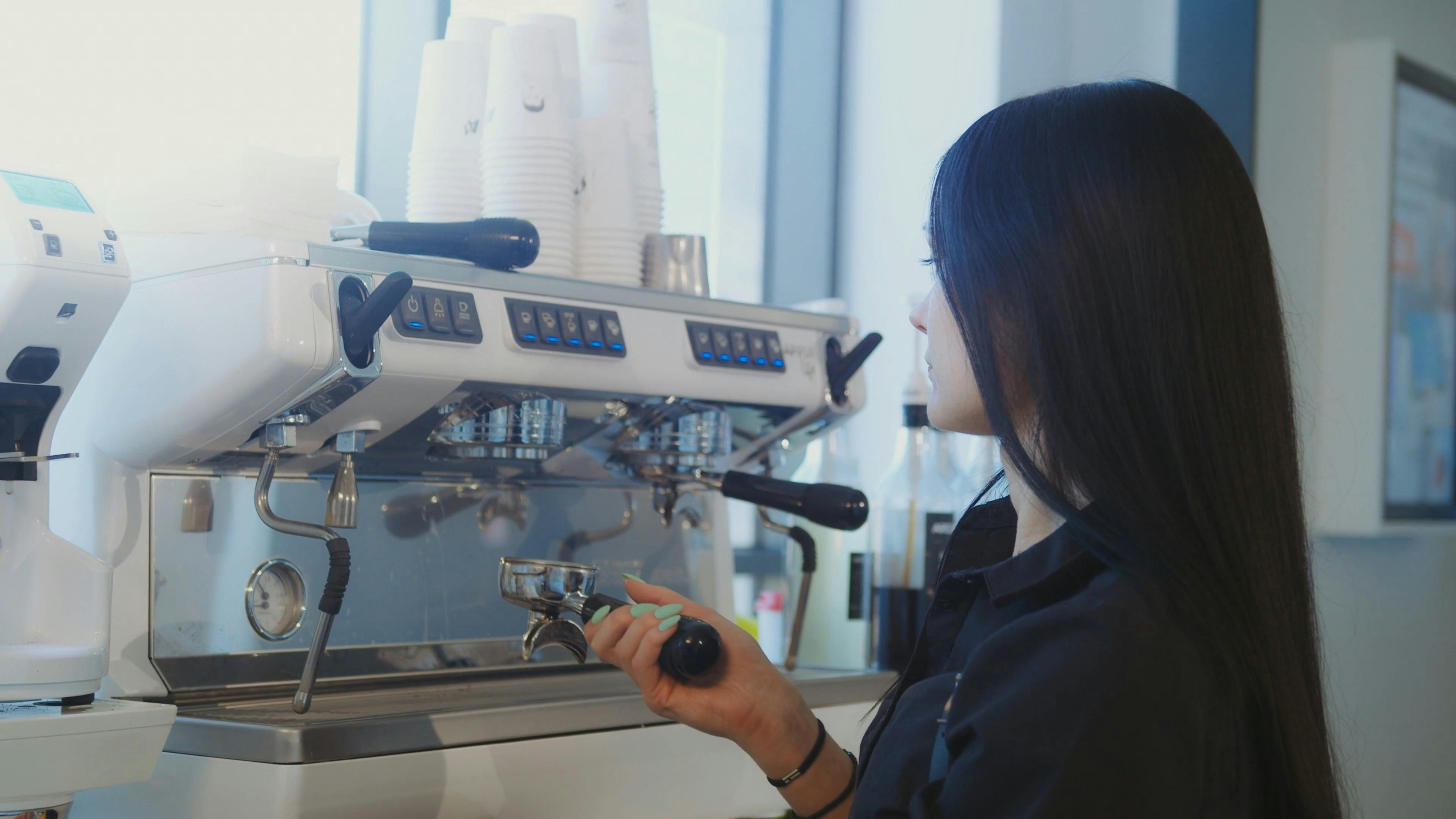 A Woman Making an Espresso Free Stock Video Footage, Royalty-Free 4K ...