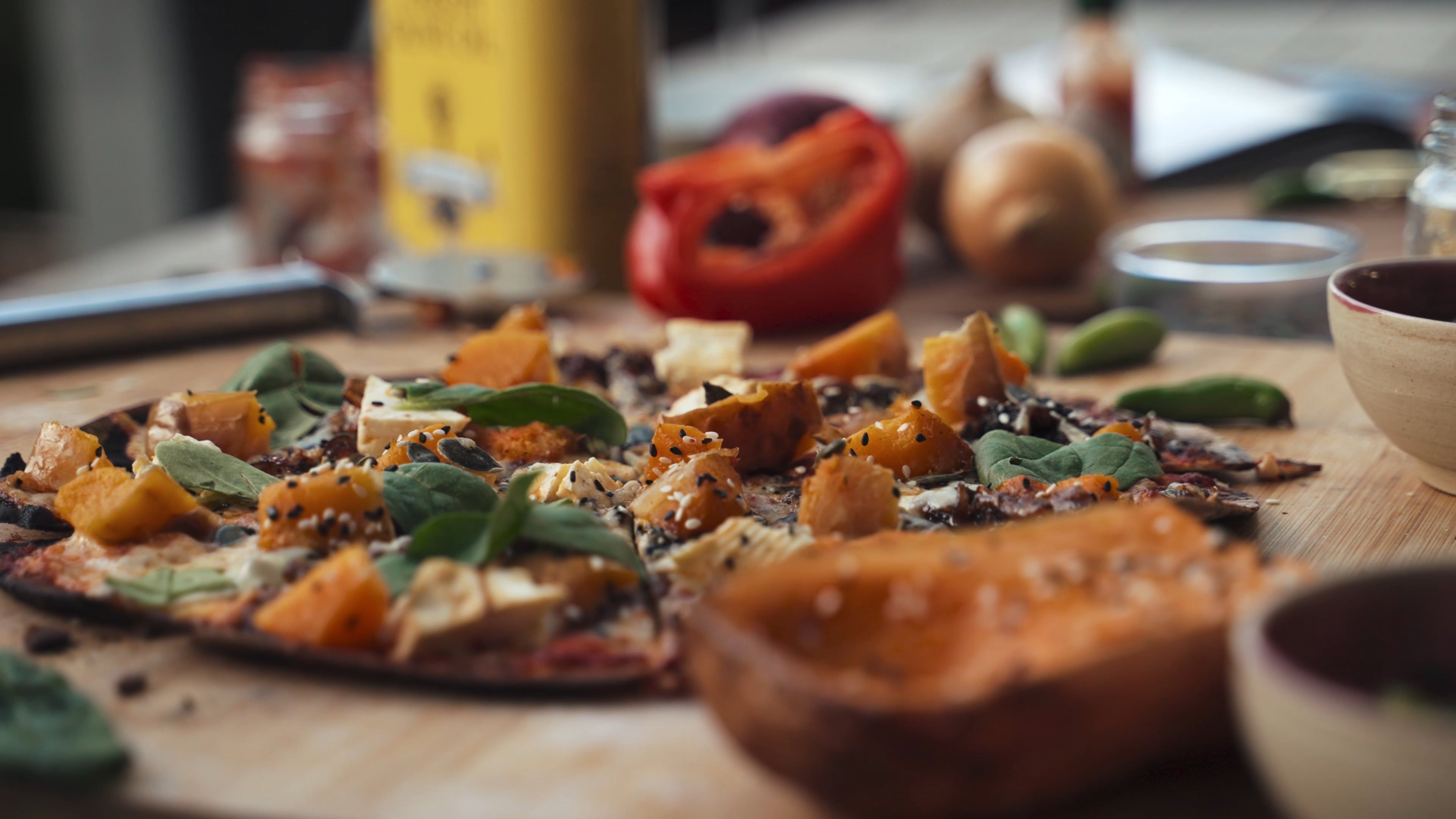 Close-up Footage of a Pizza Free Stock Video Footage, Royalty-Free 4K ...