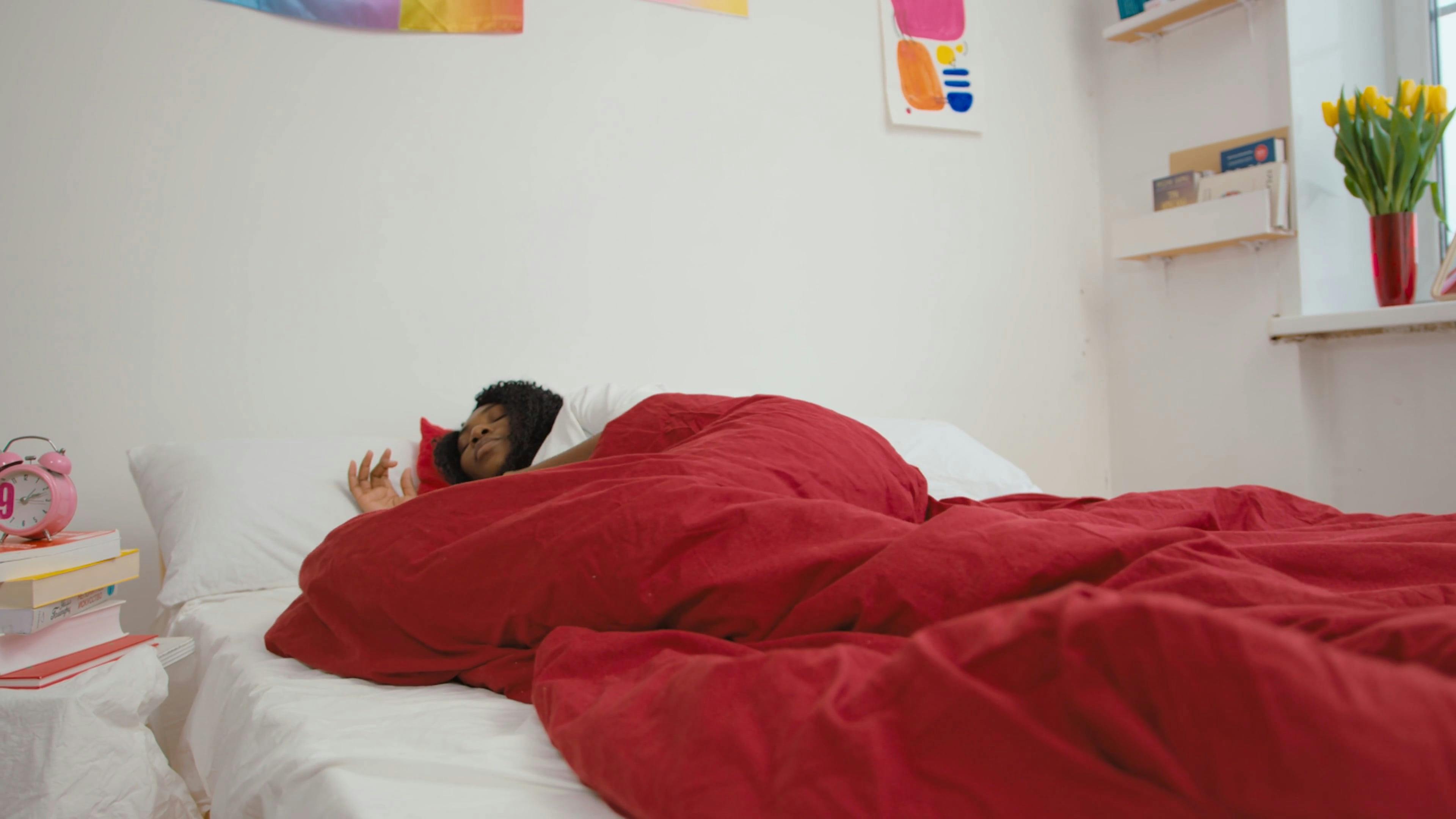 A Woman Waking Up From Sleep · Free Stock Video