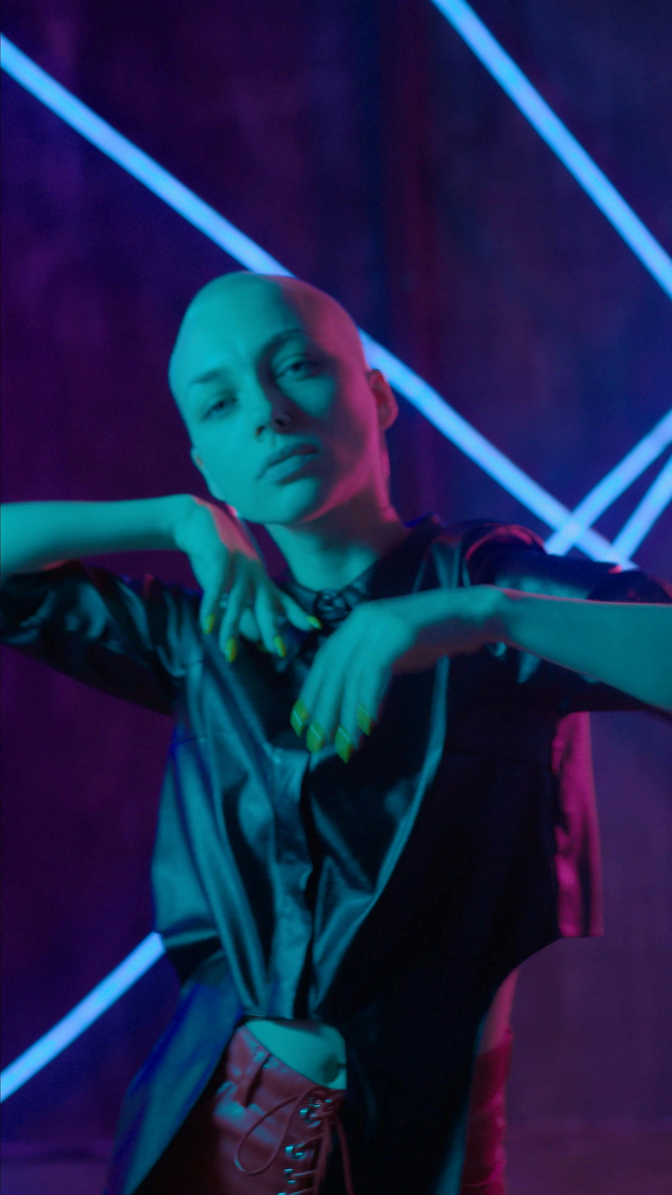 Bald Woman Dancing · Free Stock Video