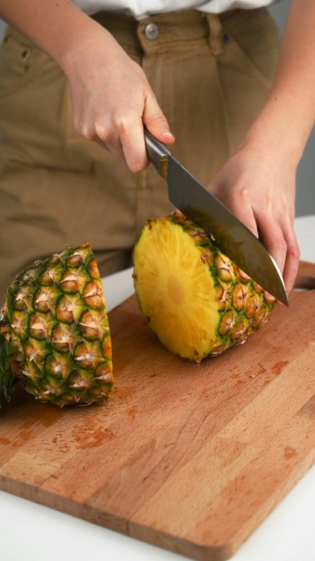 Peeling A Pineapple With Knife · Free Stock Video