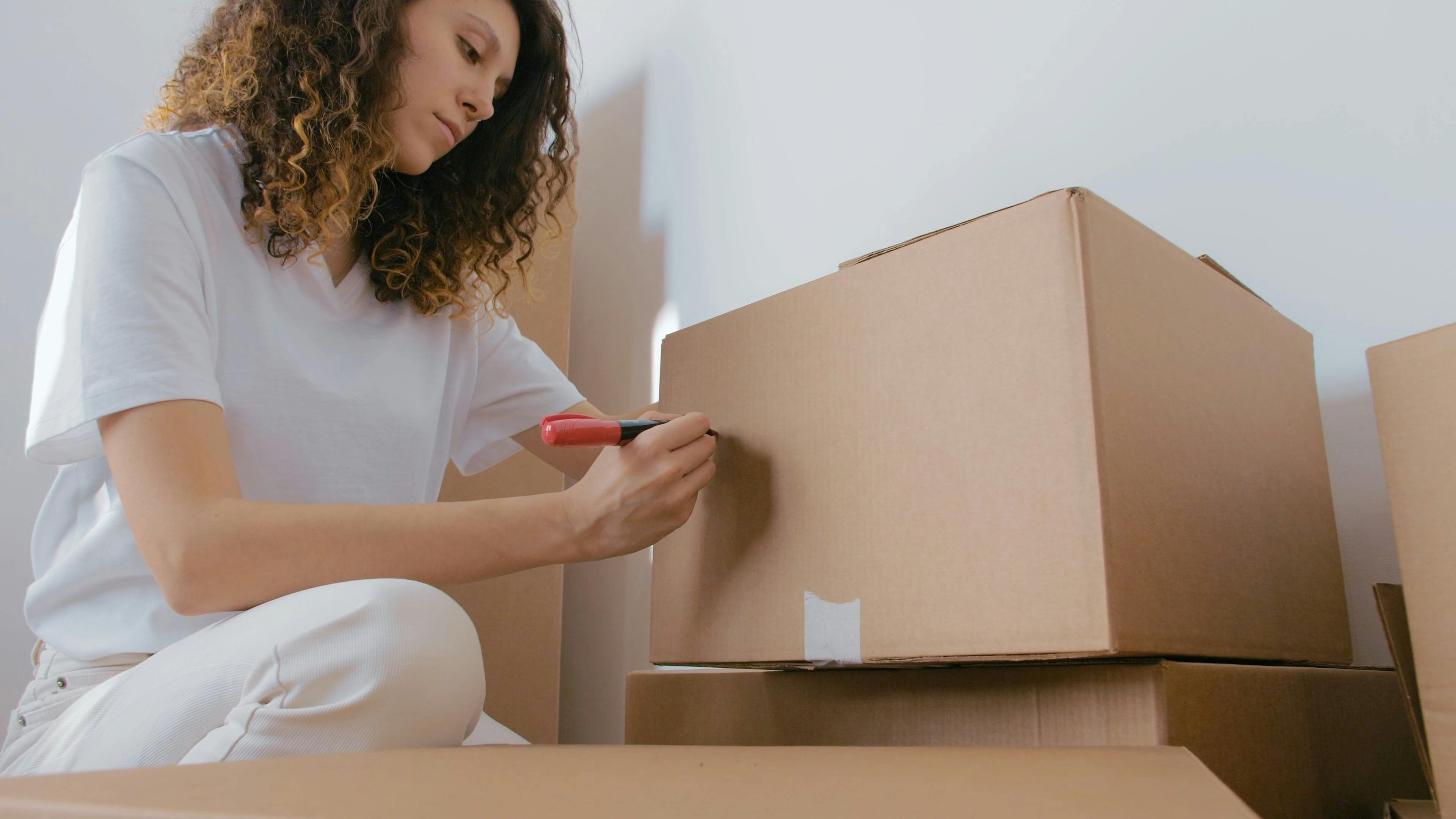 A room with a lot of cardboard boxes Free Stock Video Footage, Royalty ...