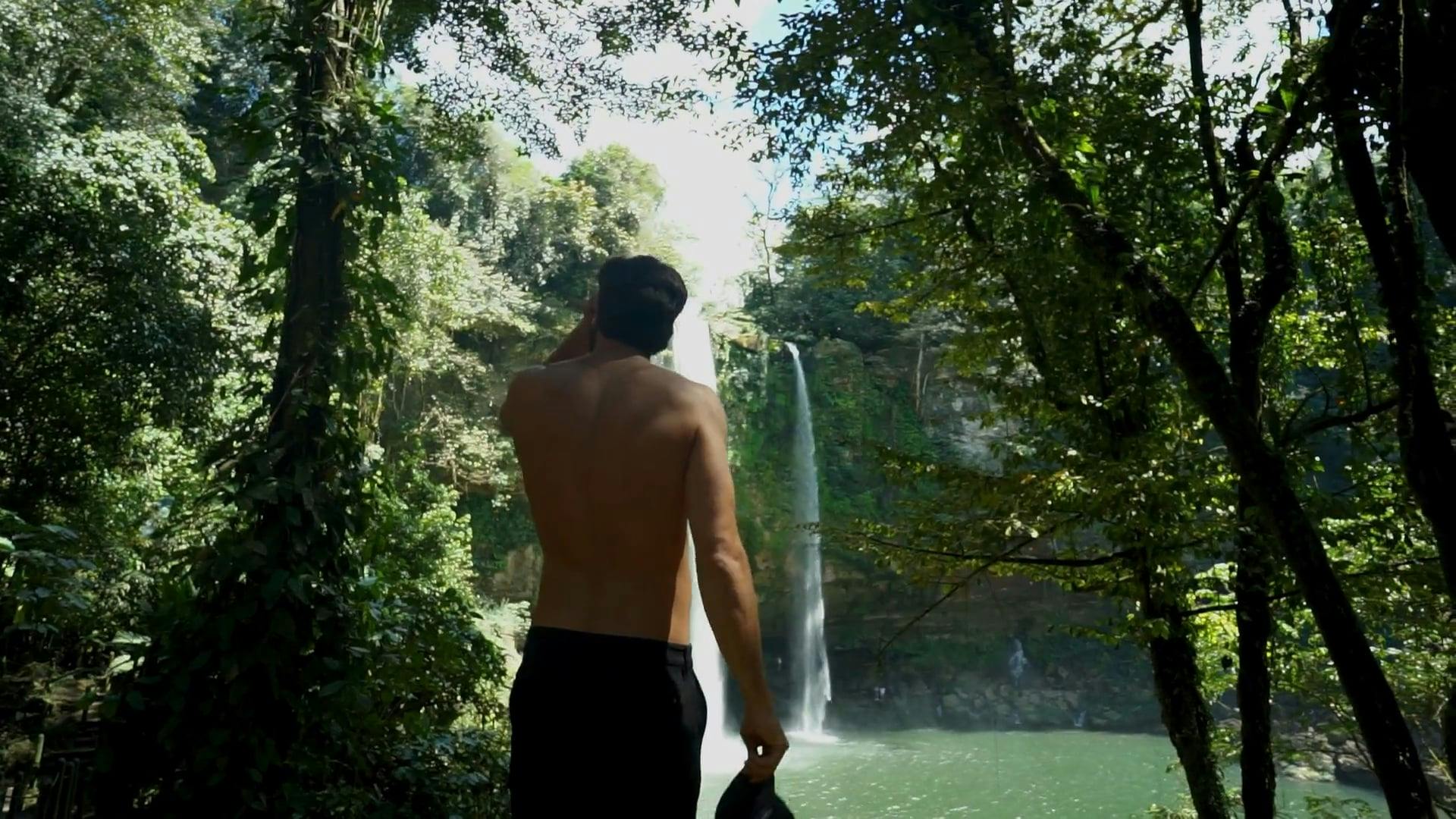 Back View of a Man Looking Waterfall Free Stock Video Footage, Royalty ...