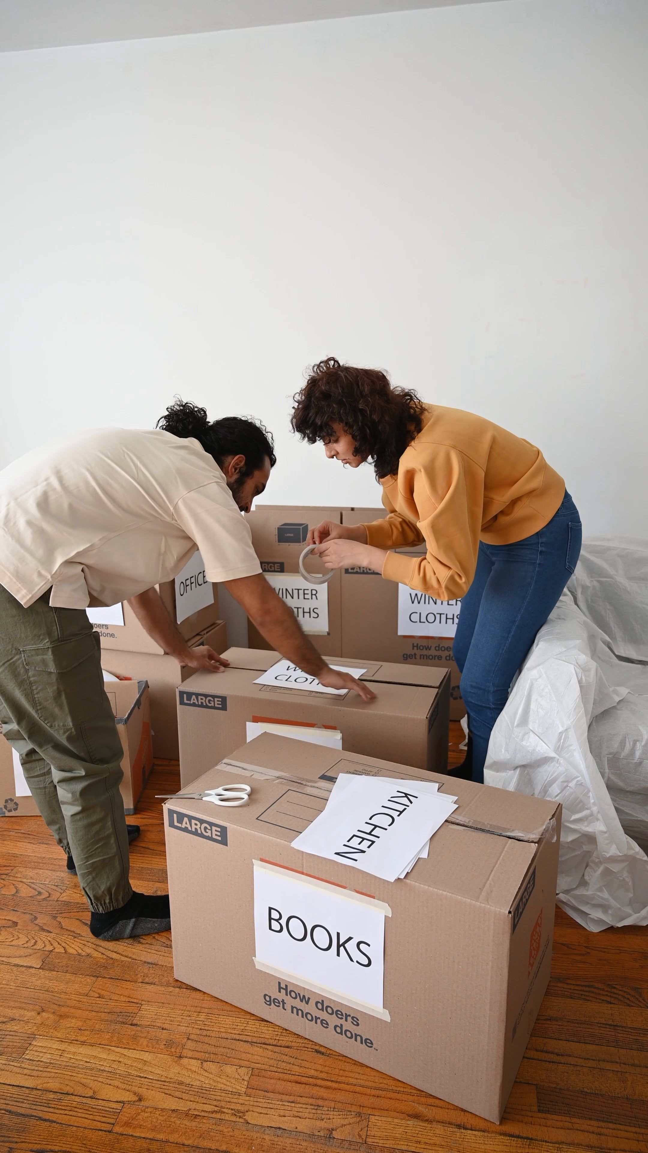 Labeled Boxes of Belongings · Free Stock Video