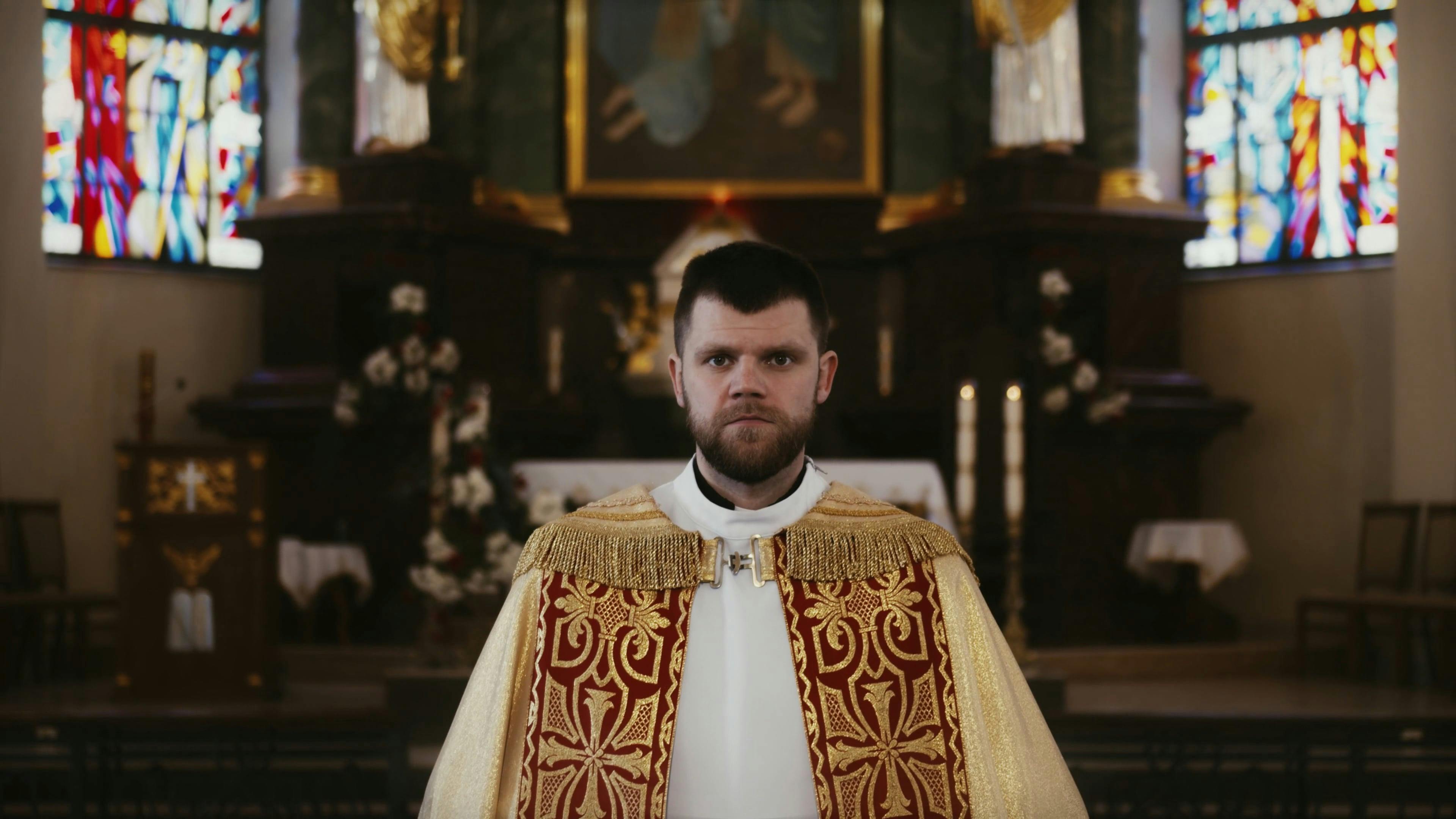 Catholic Father Reading the Bible in the Altar · Free Stock Video