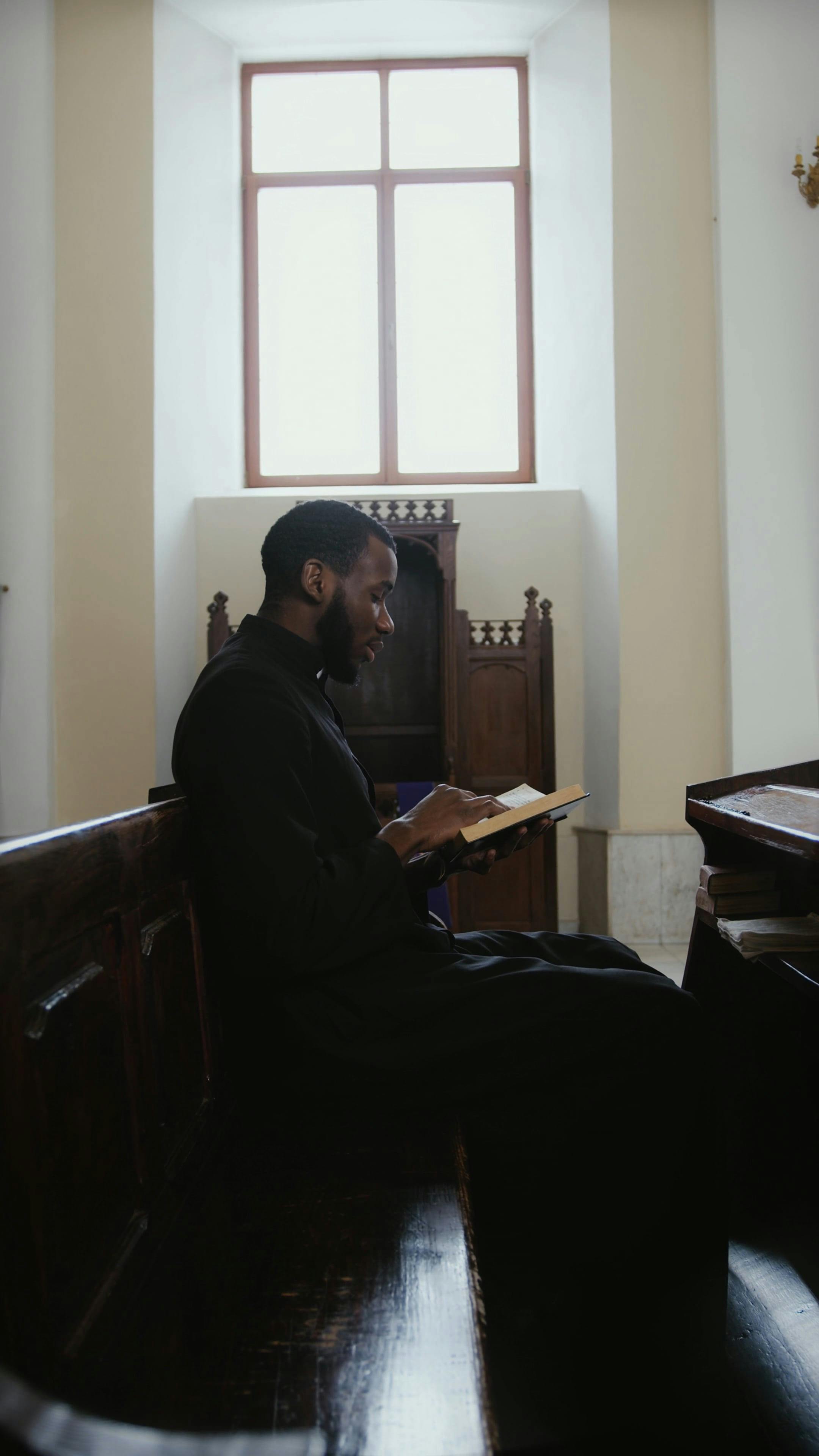 Priest Reading the Bible in Church Free Stock Video Footage, Royalty ...