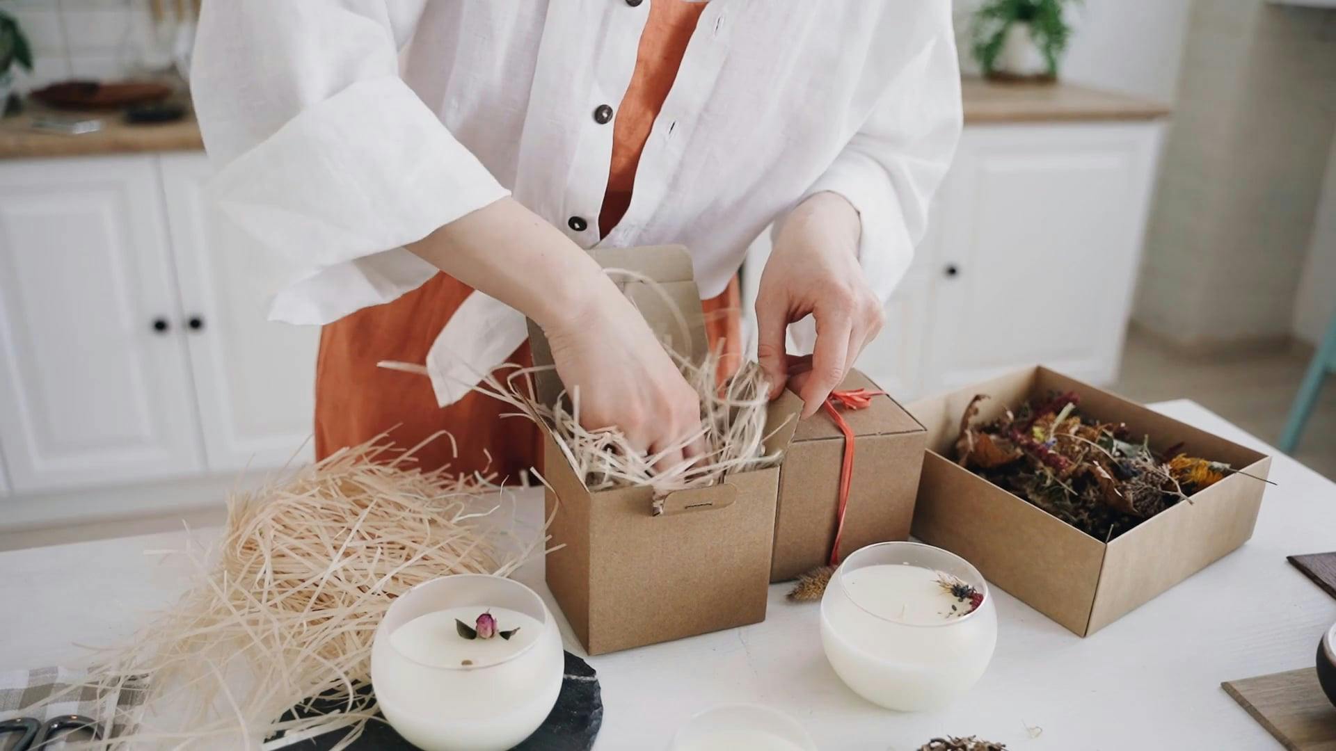 A Woman Preparing Her Candle Packaging Free Stock Video Footage ...