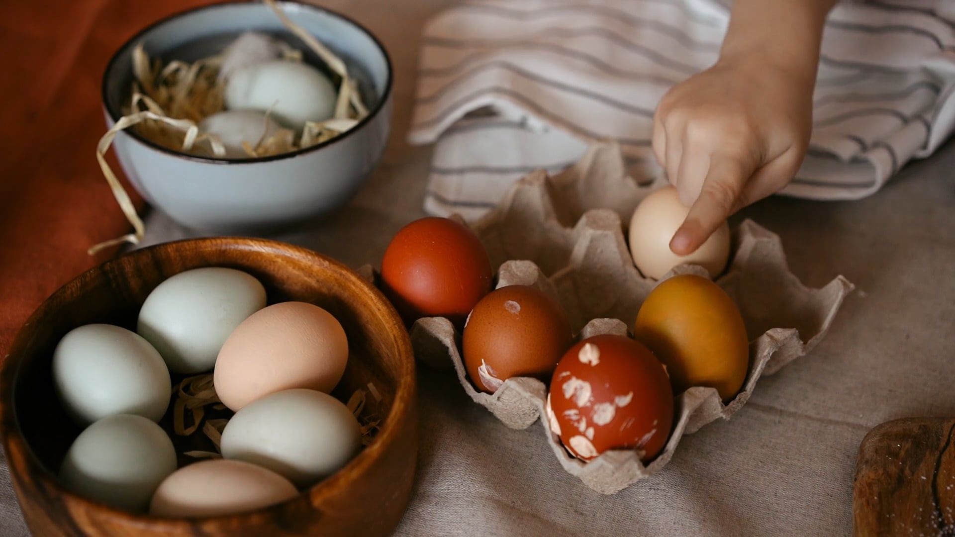 A Child Picking Up an Egg Free Stock Video Footage, Royalty-Free 4K ...