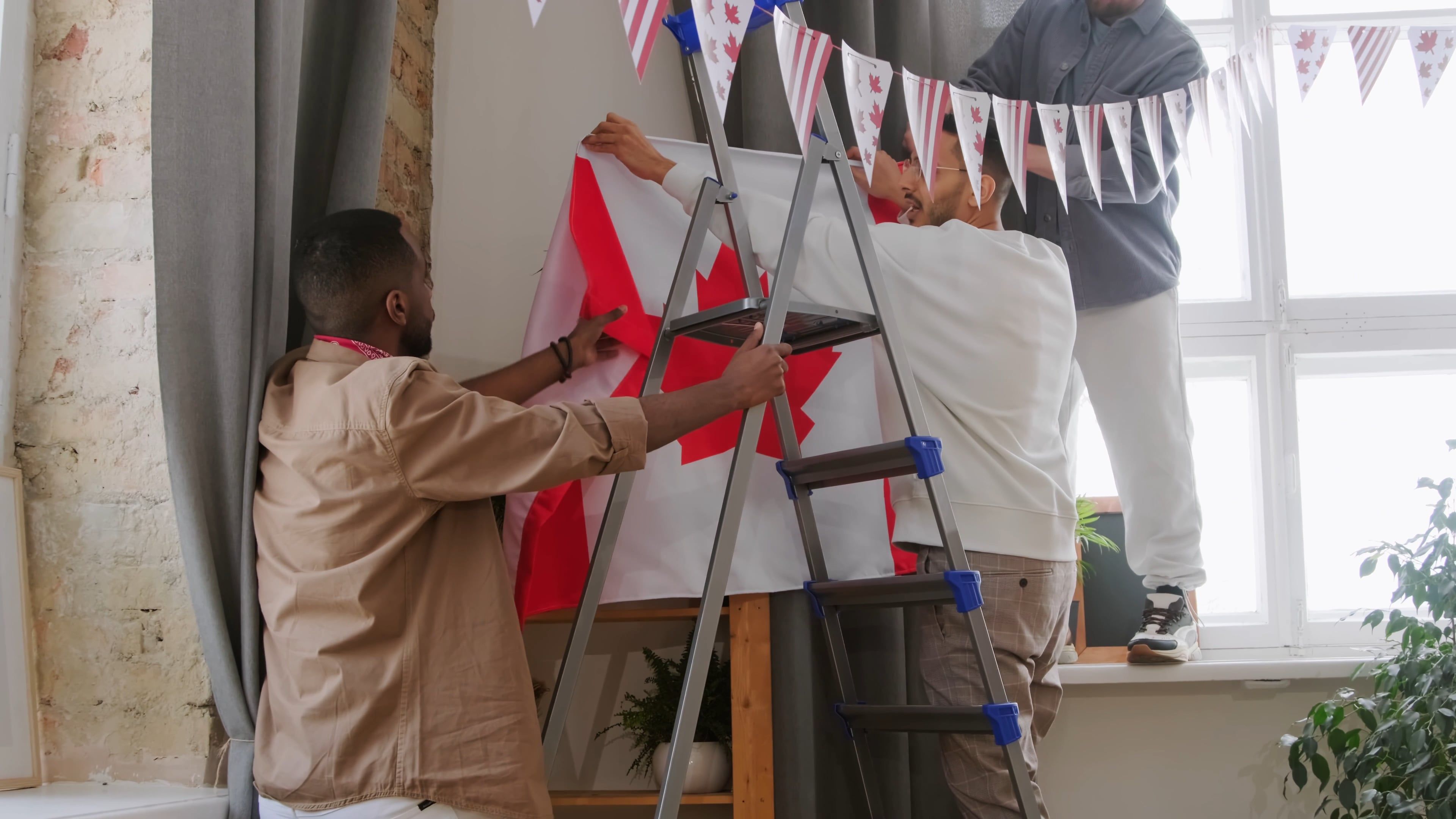 People Hanging a Flag Free Stock Video Footage, Royalty-Free 4K & HD ...