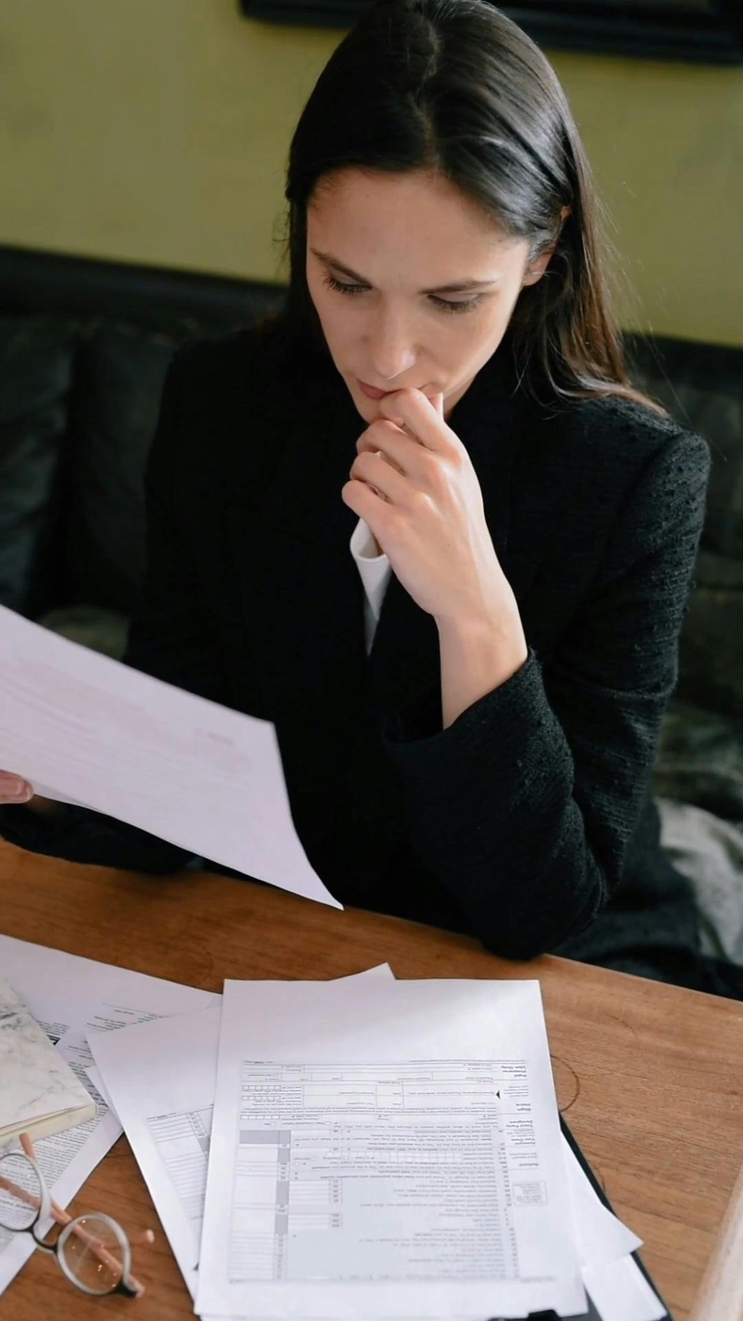 A Woman Reviewing Her Tax Documents Free Stock Video Footage, Royalty ...