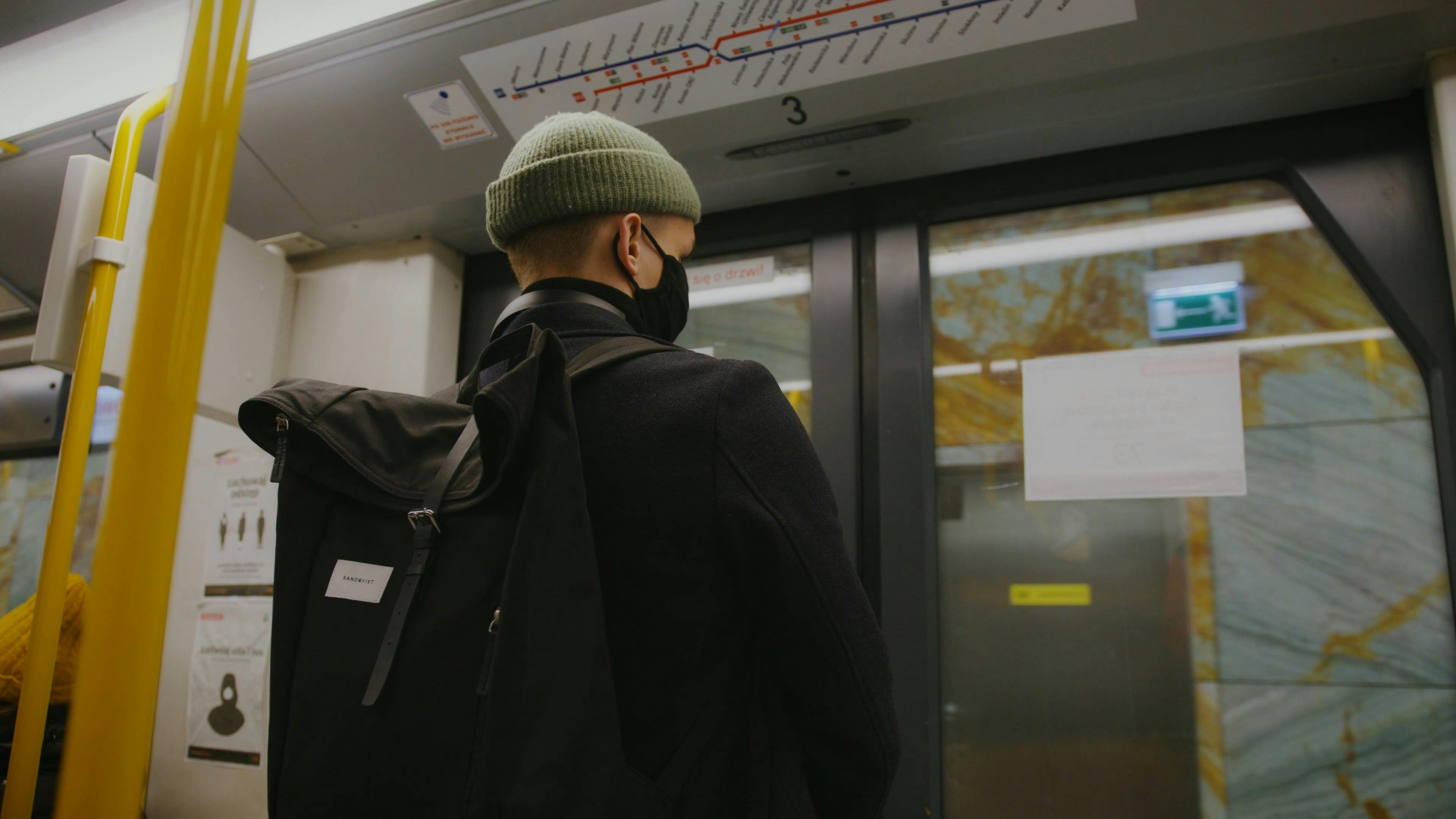 Back View of a Man Getting Out of The Train Free Stock Video Footage ...