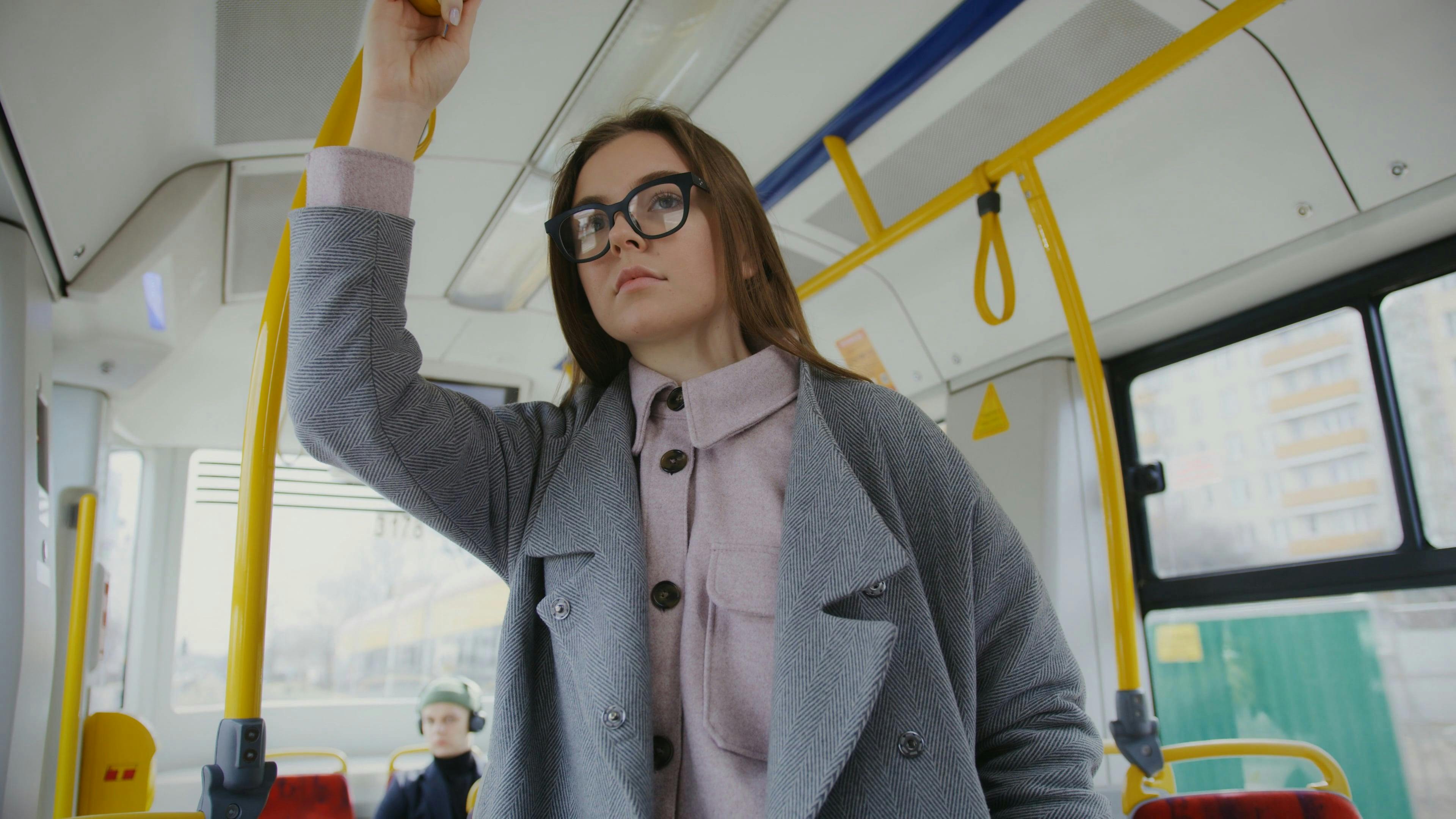 A Woman Riding a Train · Free Stock Video