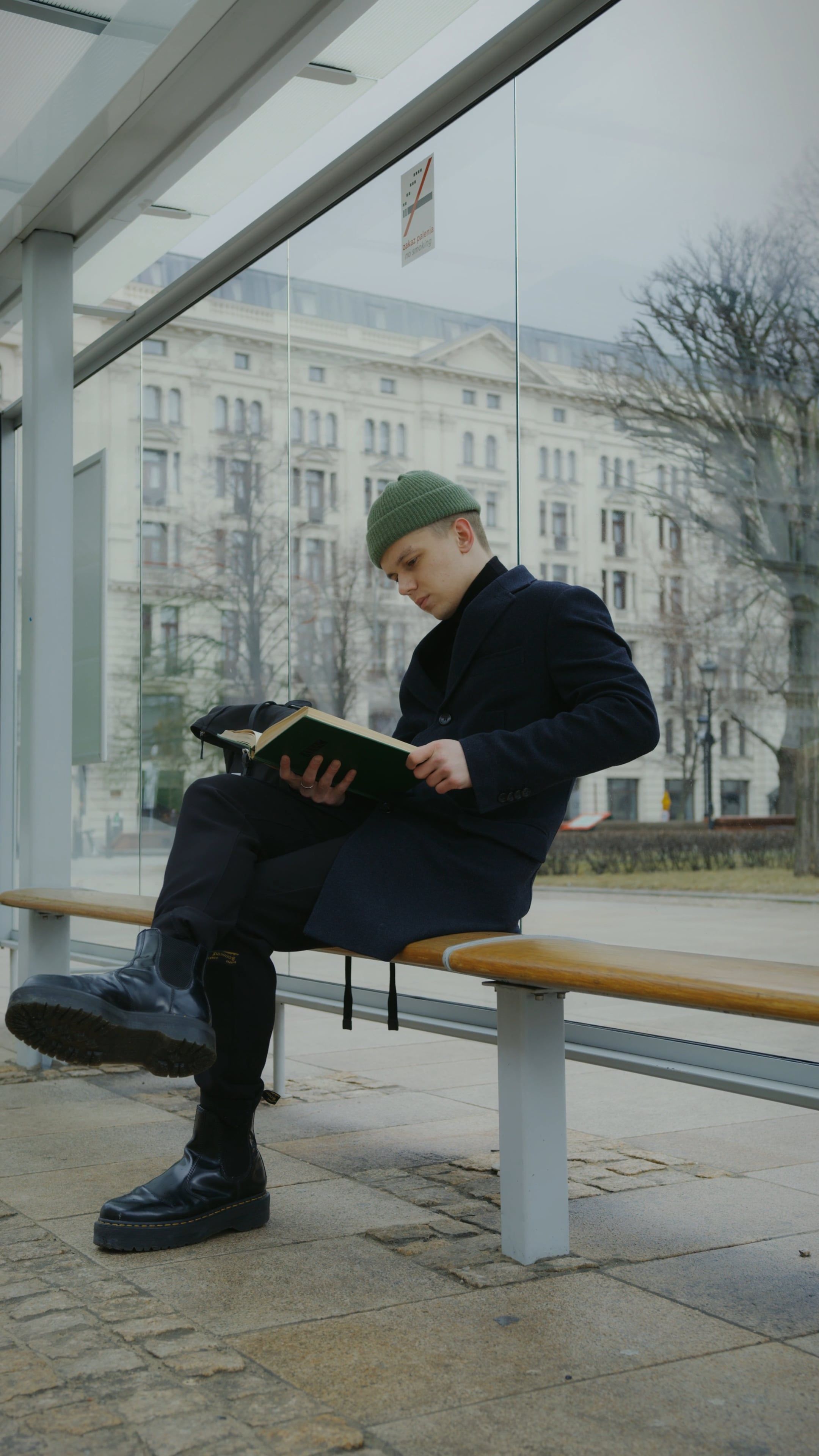 Man Reading a Book at Bus Stop Free Stock Video Footage, Royalty-Free ...
