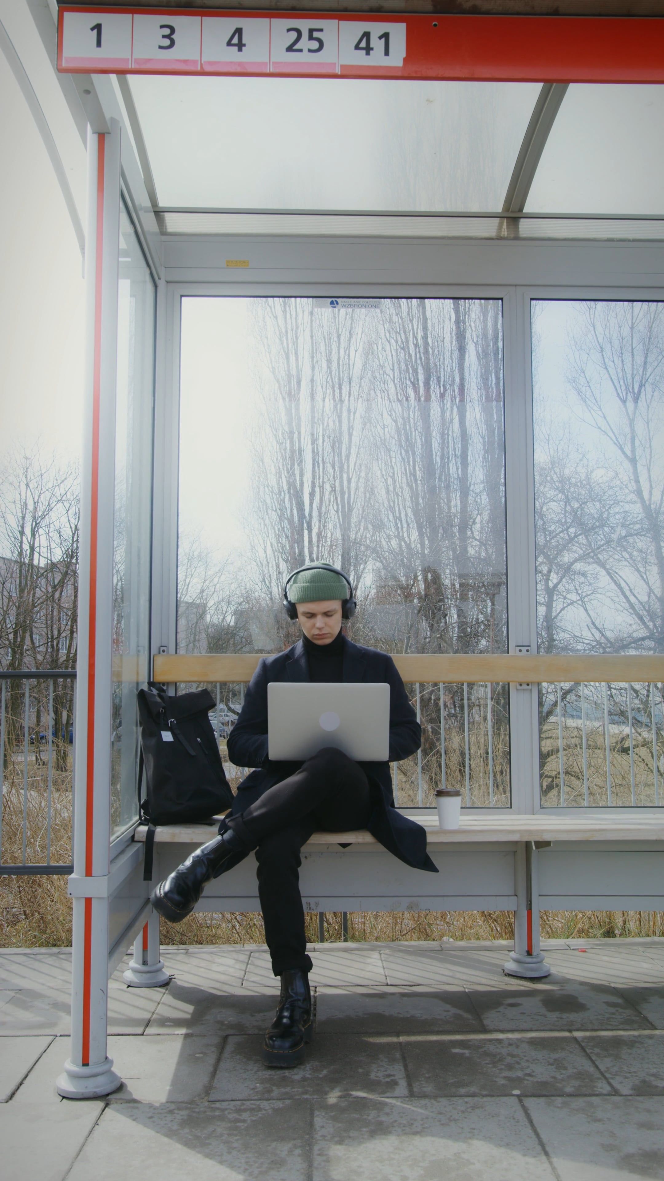 Commuter Waiting on Bus Stop Free Stock Video Footage, Royalty-Free 4K ...