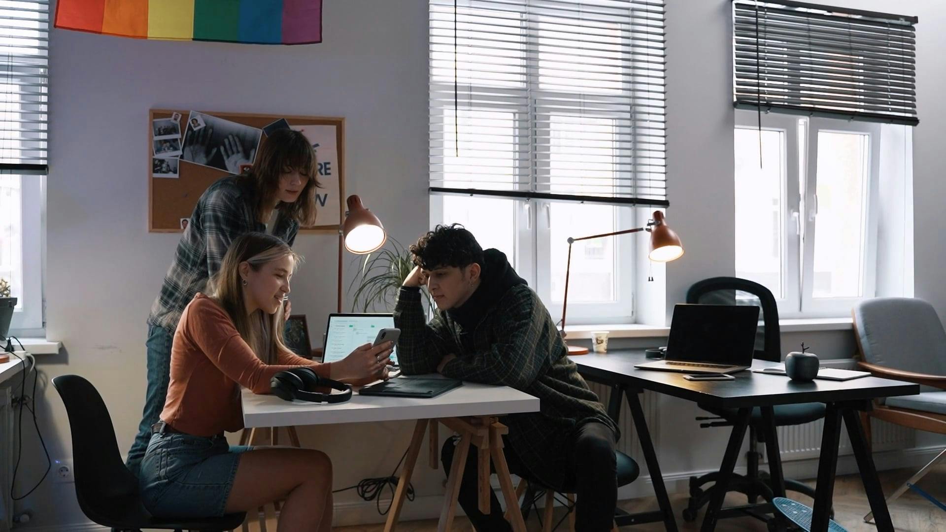 People Looking at a Phone Screen Free Stock Video Footage, Royalty-Free ...