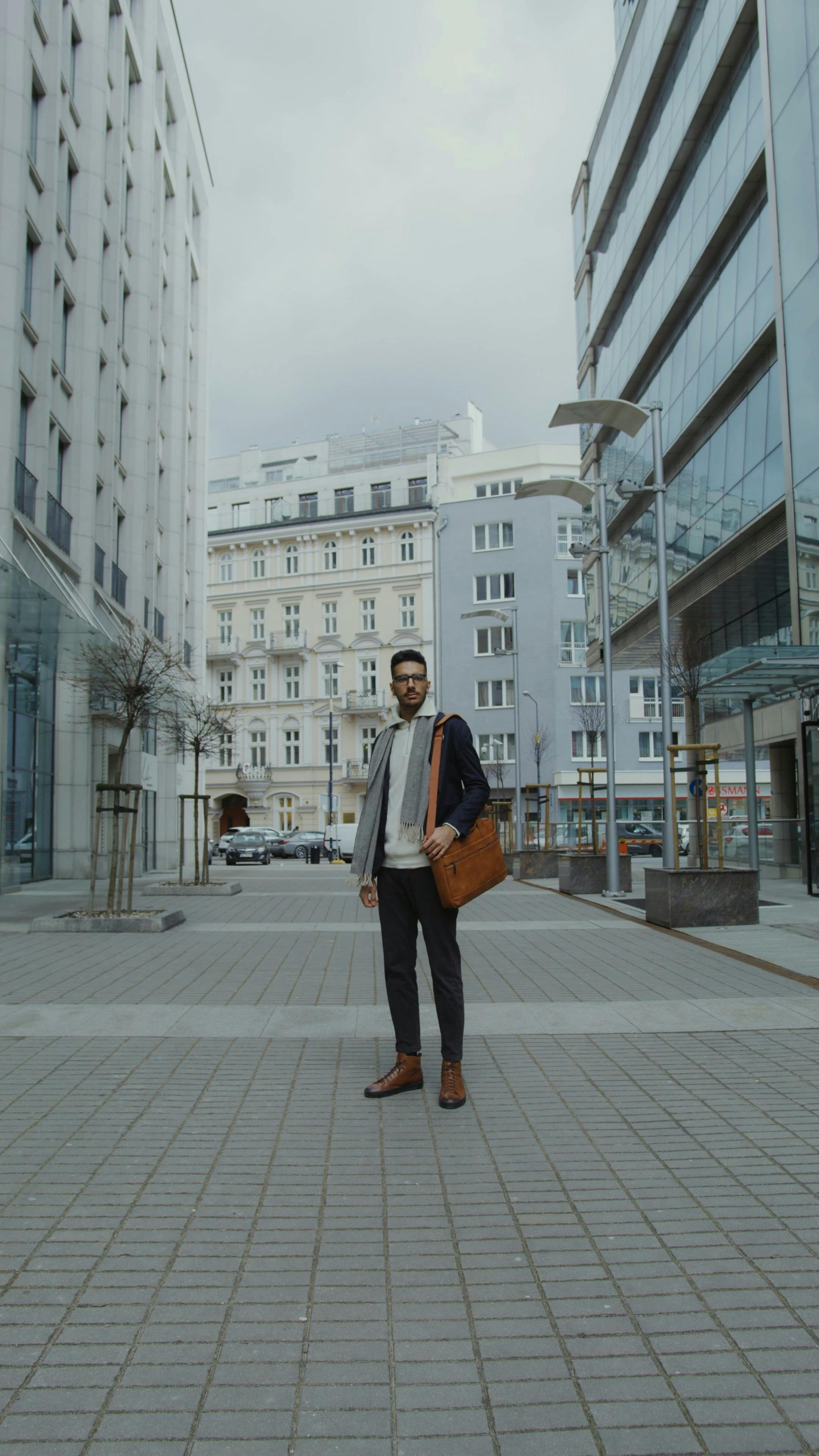 Video of a Young Man Standing on City Street Free Stock Video Footage ...