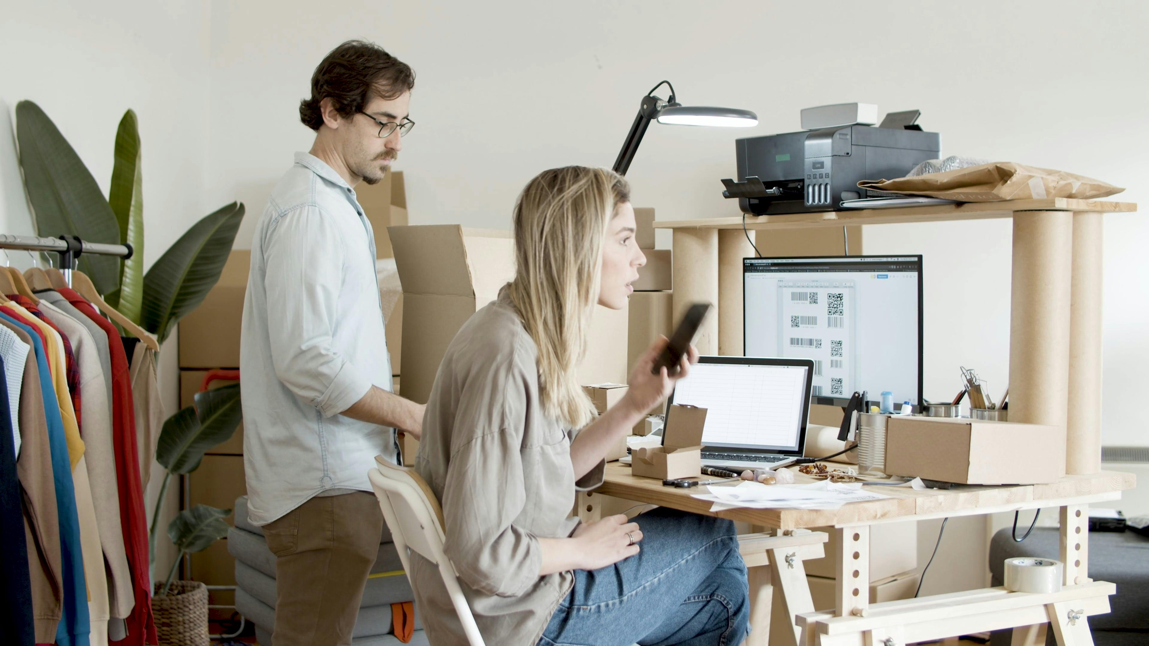 Man Putting the Packages Inside the Big Box Free Stock Video Footage ...