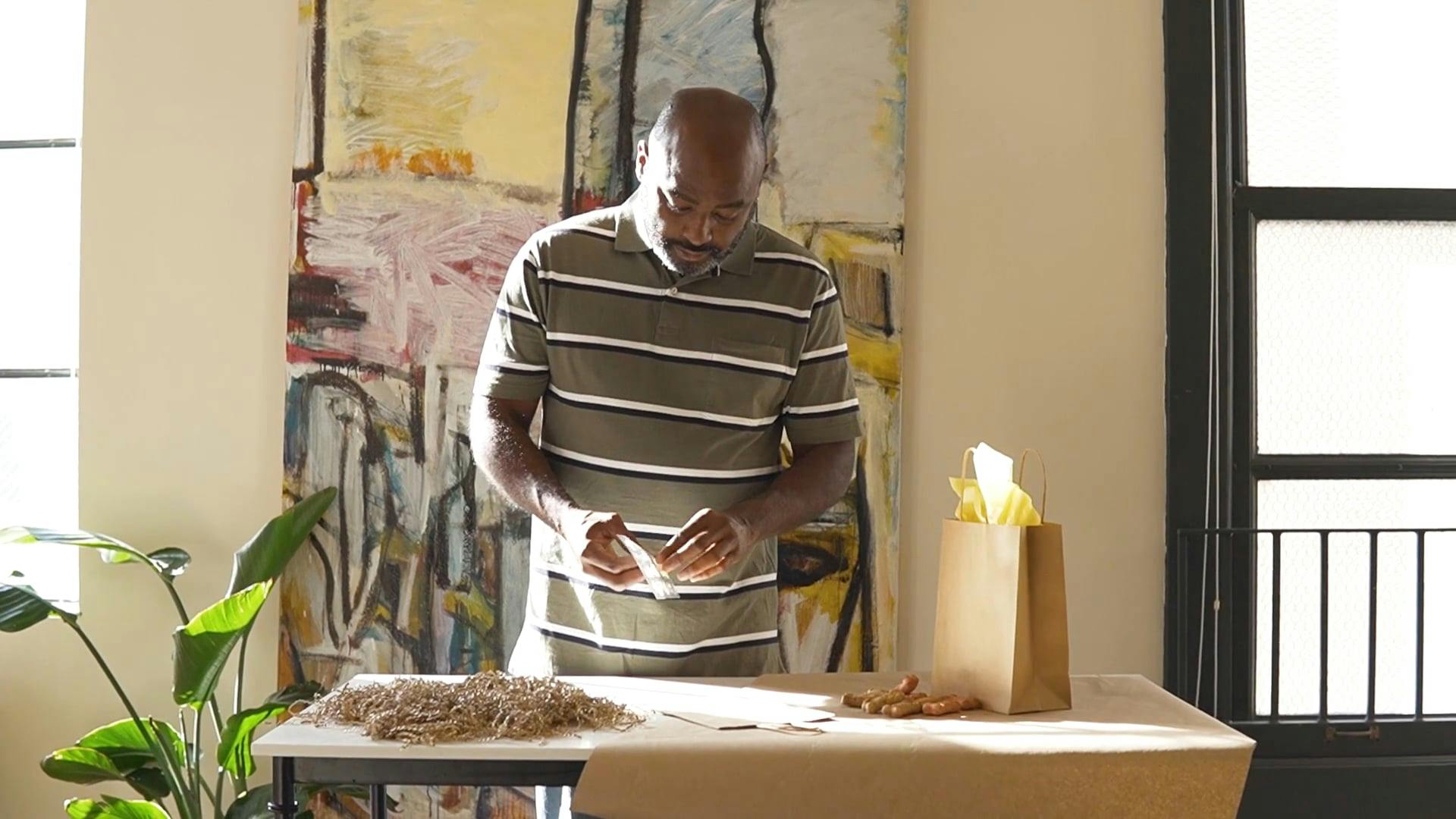 A Man Putting a Sticker on a Paper Bag Free Stock Video Footage ...
