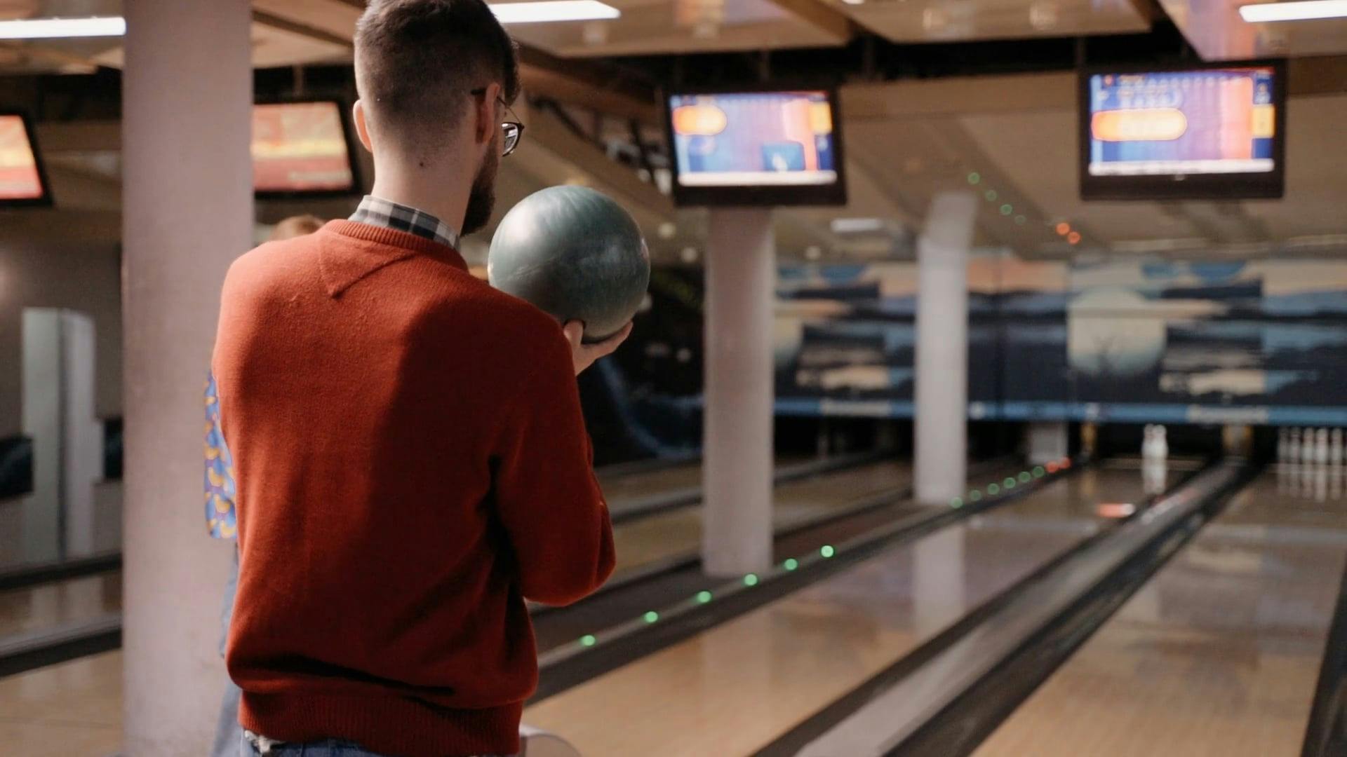 Back View Of Woman Playing Bowling Free Stock Video Footage, Royalty ...