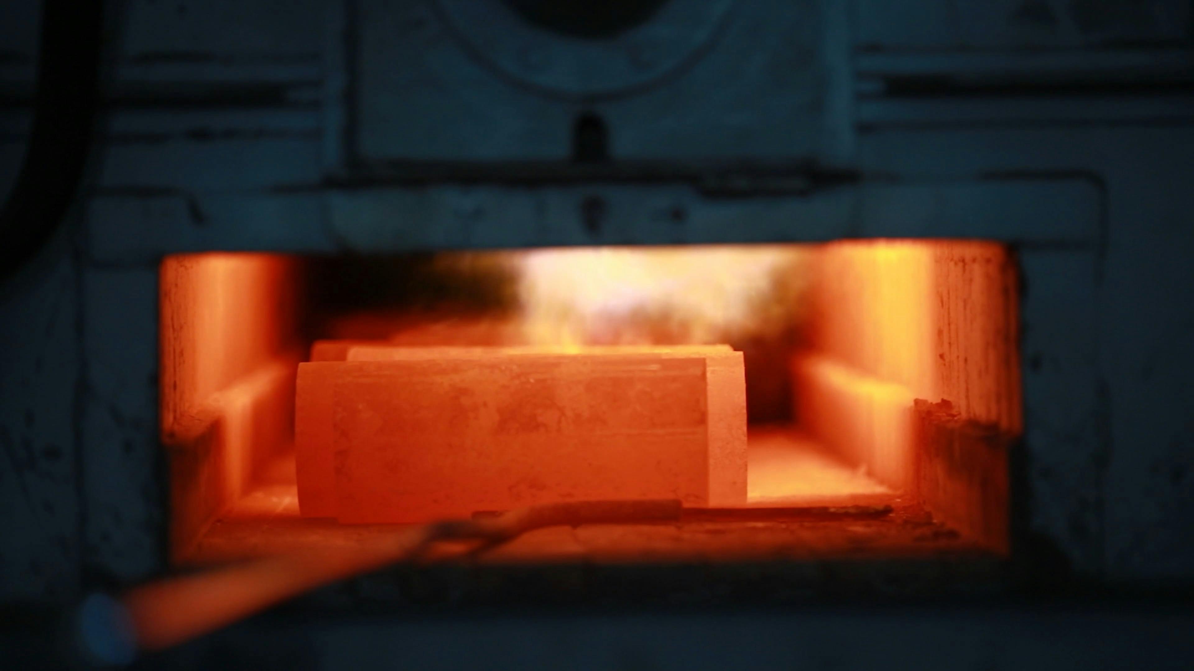 Metal Blocks in Furnace · Free Stock Video