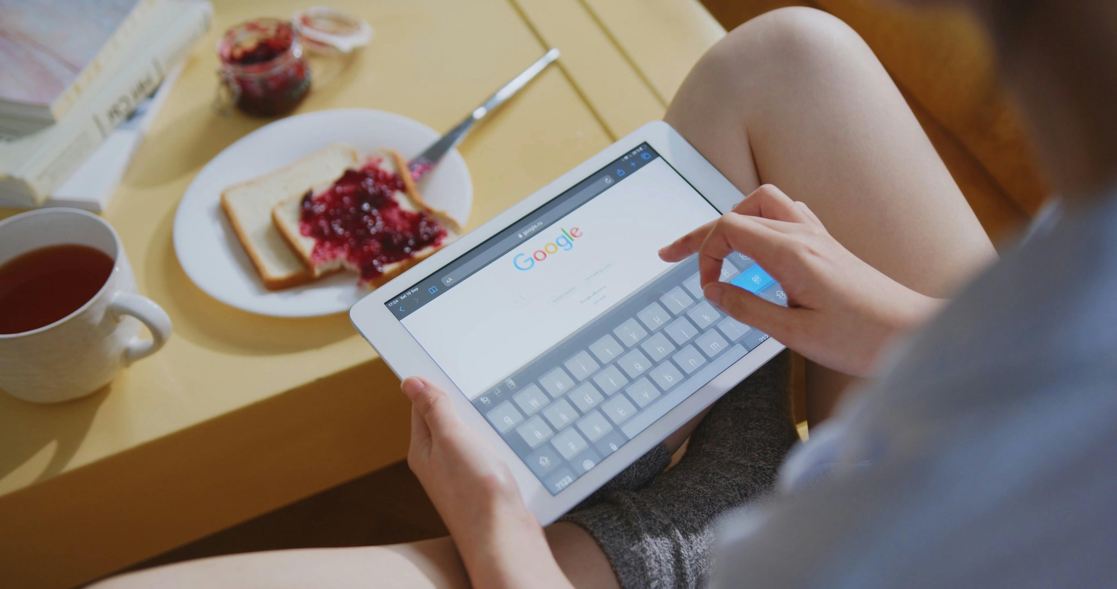 Close-Up View of a Person Using an Ipad Free Stock Video Footage ...
