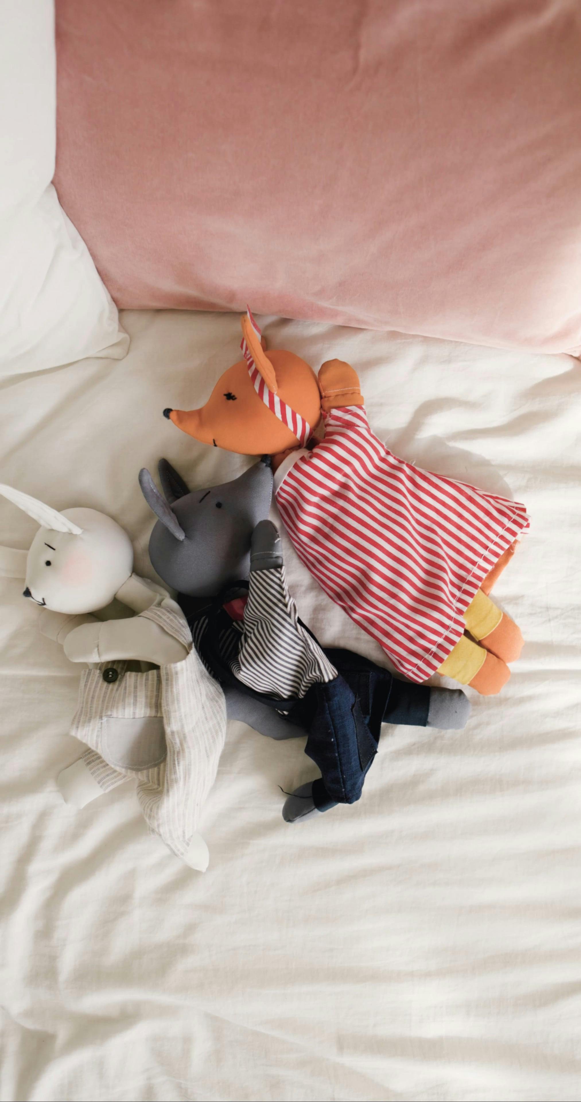 Toy Puppets on the Bed · Free Stock Video