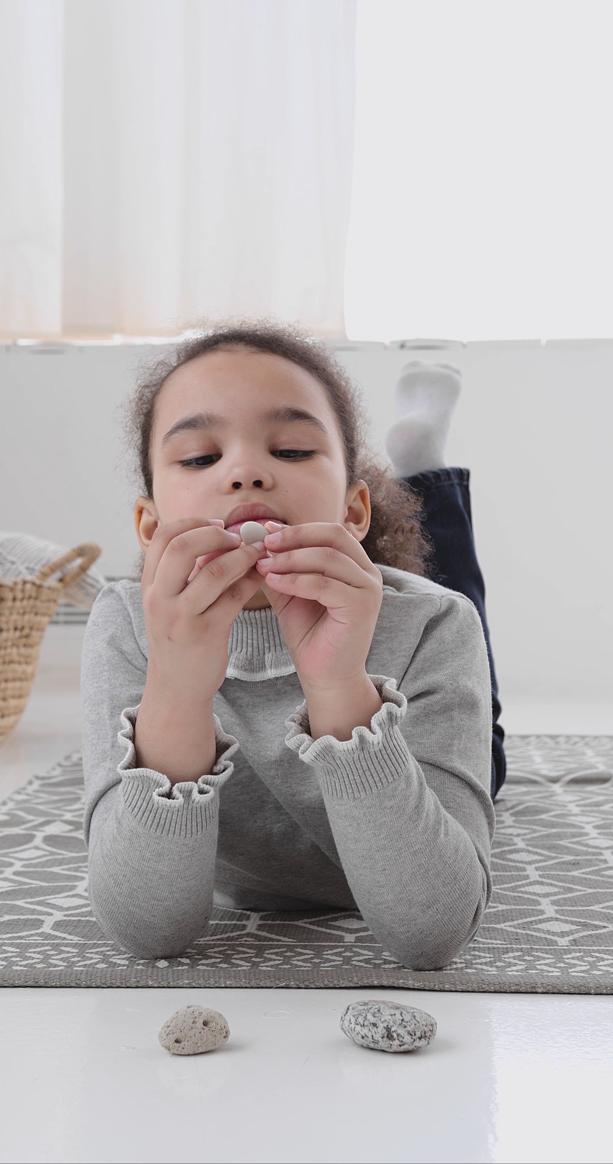 Girl Playing With Rocks · Free Stock Video