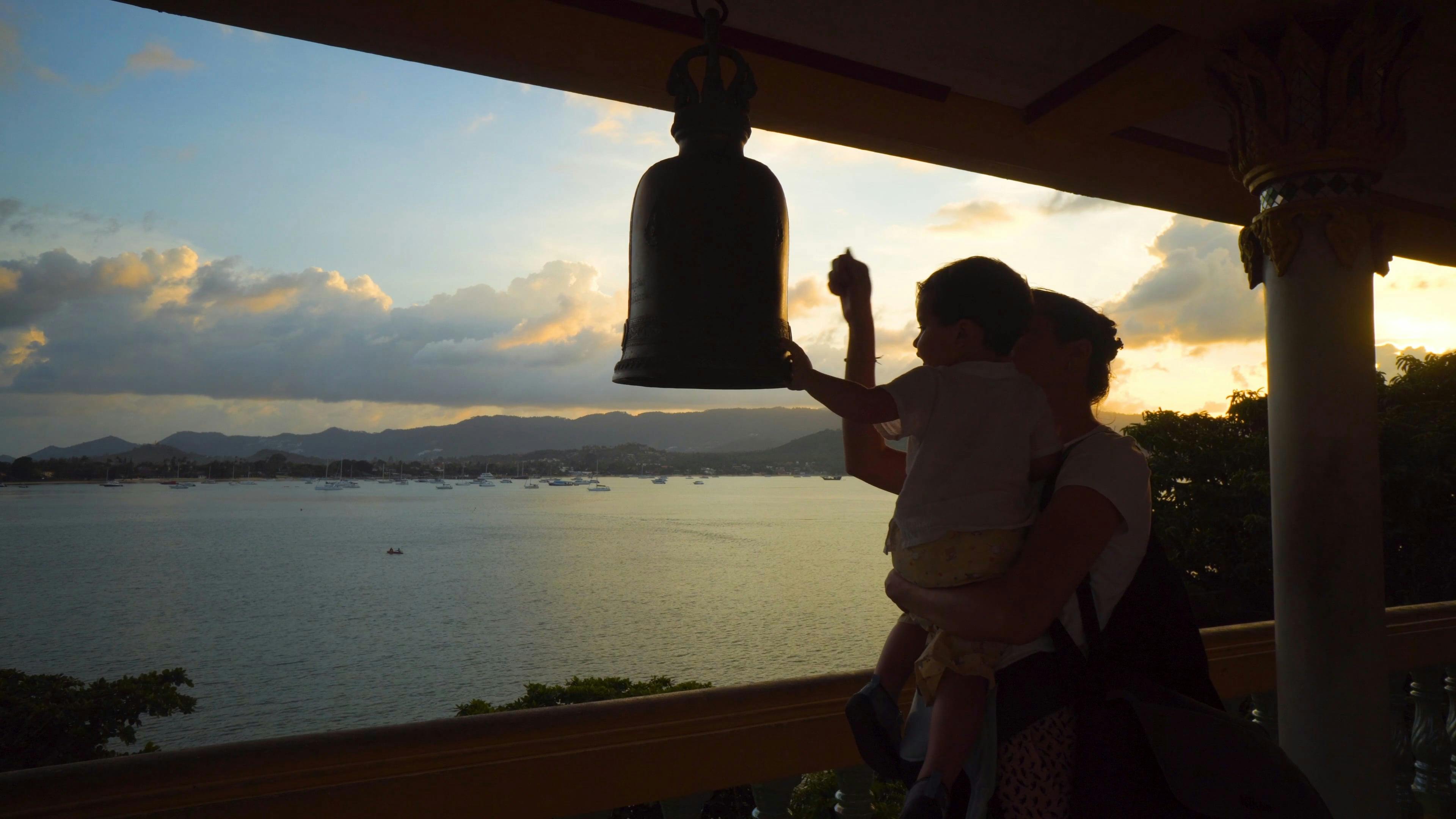 Mother and Child Hitting a Bell Free Stock Video Footage, Royalty-Free ...