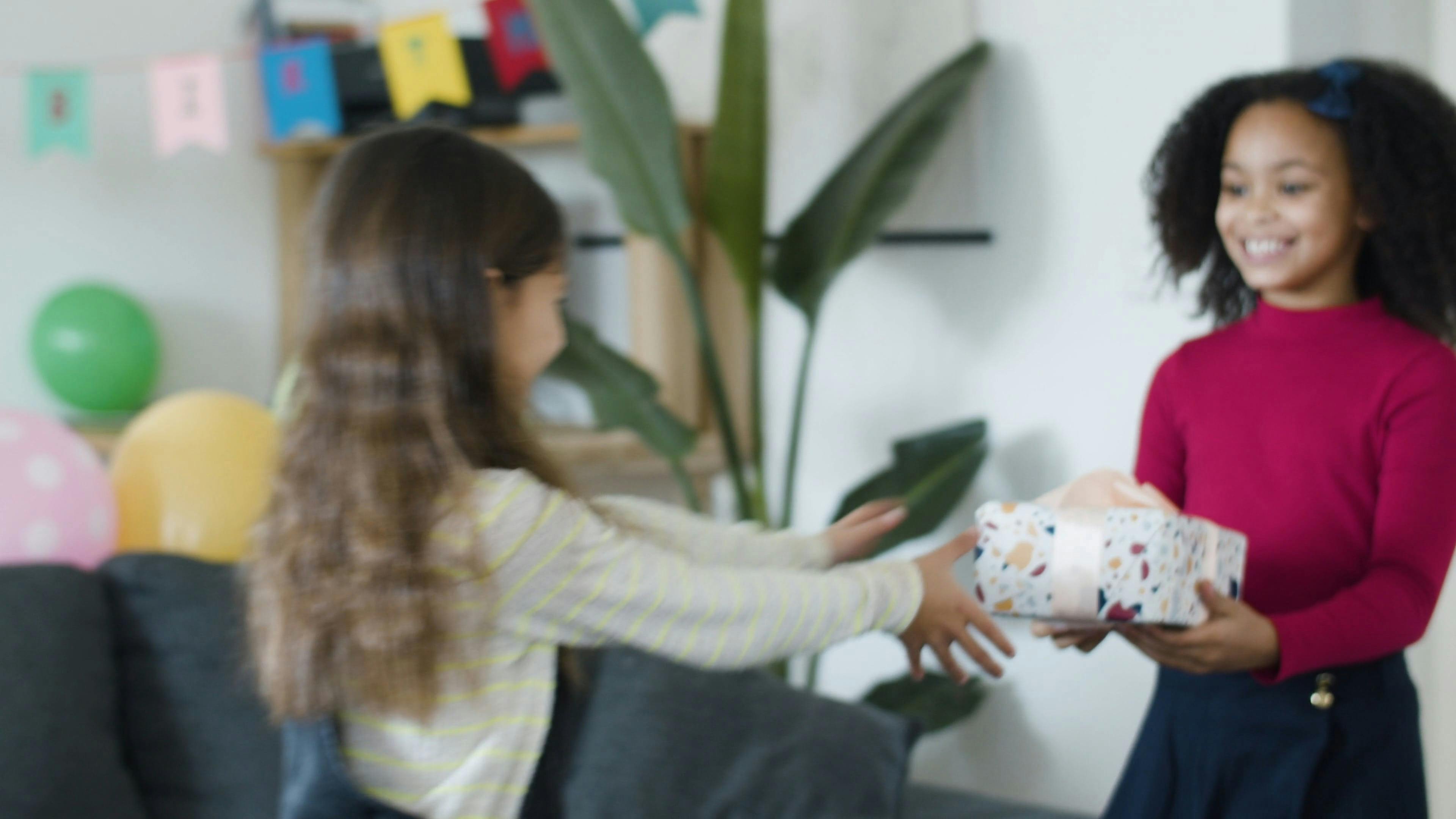 Girl Giving Another Girl a Gift Free Stock Video Footage, Royalty-Free ...