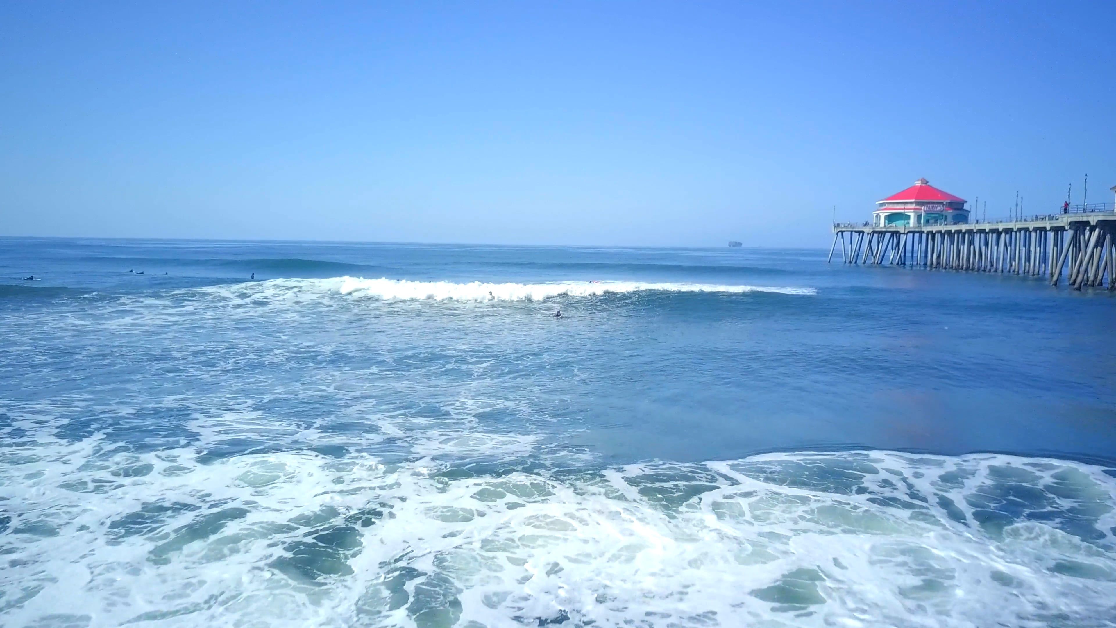Aerial Footage of People Surfing on Sea Waves Free Stock Video Footage ...
