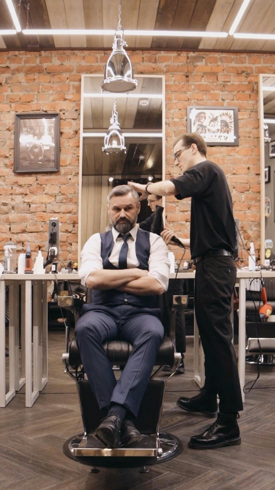 A Man Getting His Hair Washed in the Barbershop Free Stock Video ...