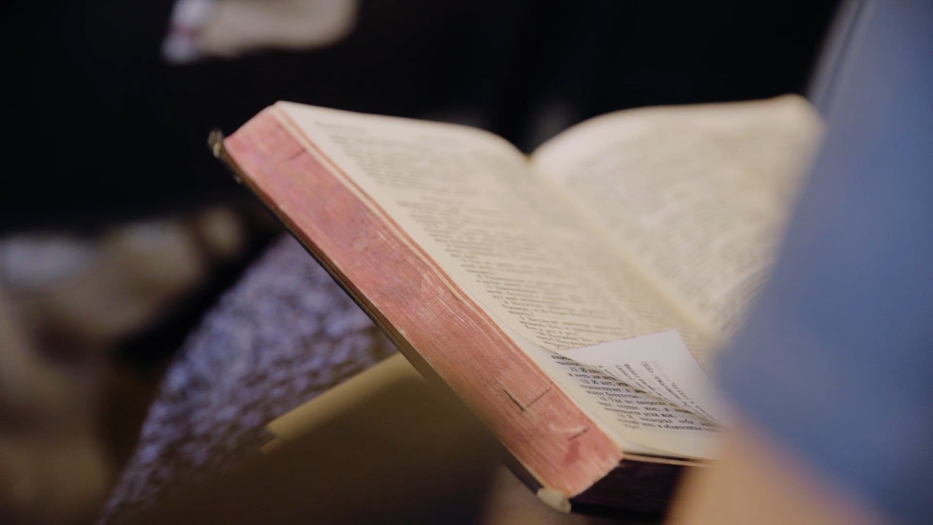 Close-Up View of a Person Reading a Bible Free Stock Video Footage ...