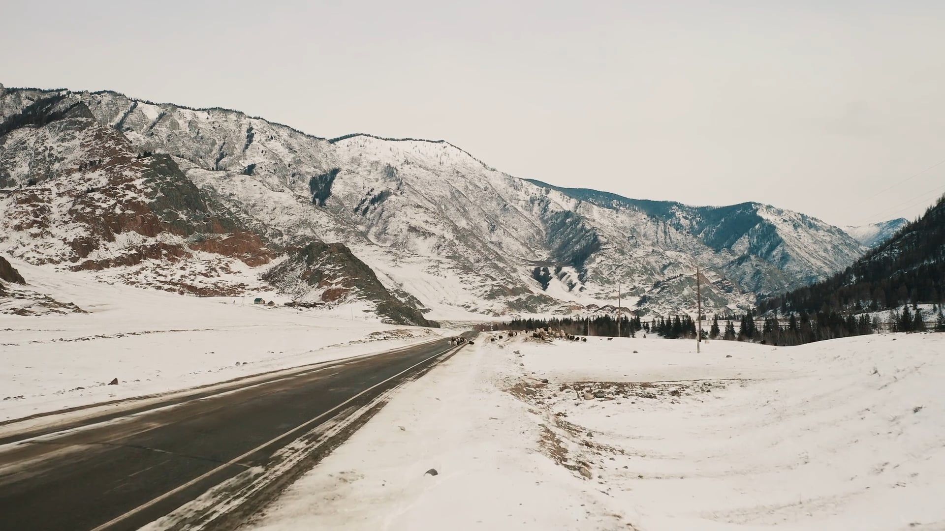View of the Road Beside the Mountains Free Stock Video Footage, Royalty ...