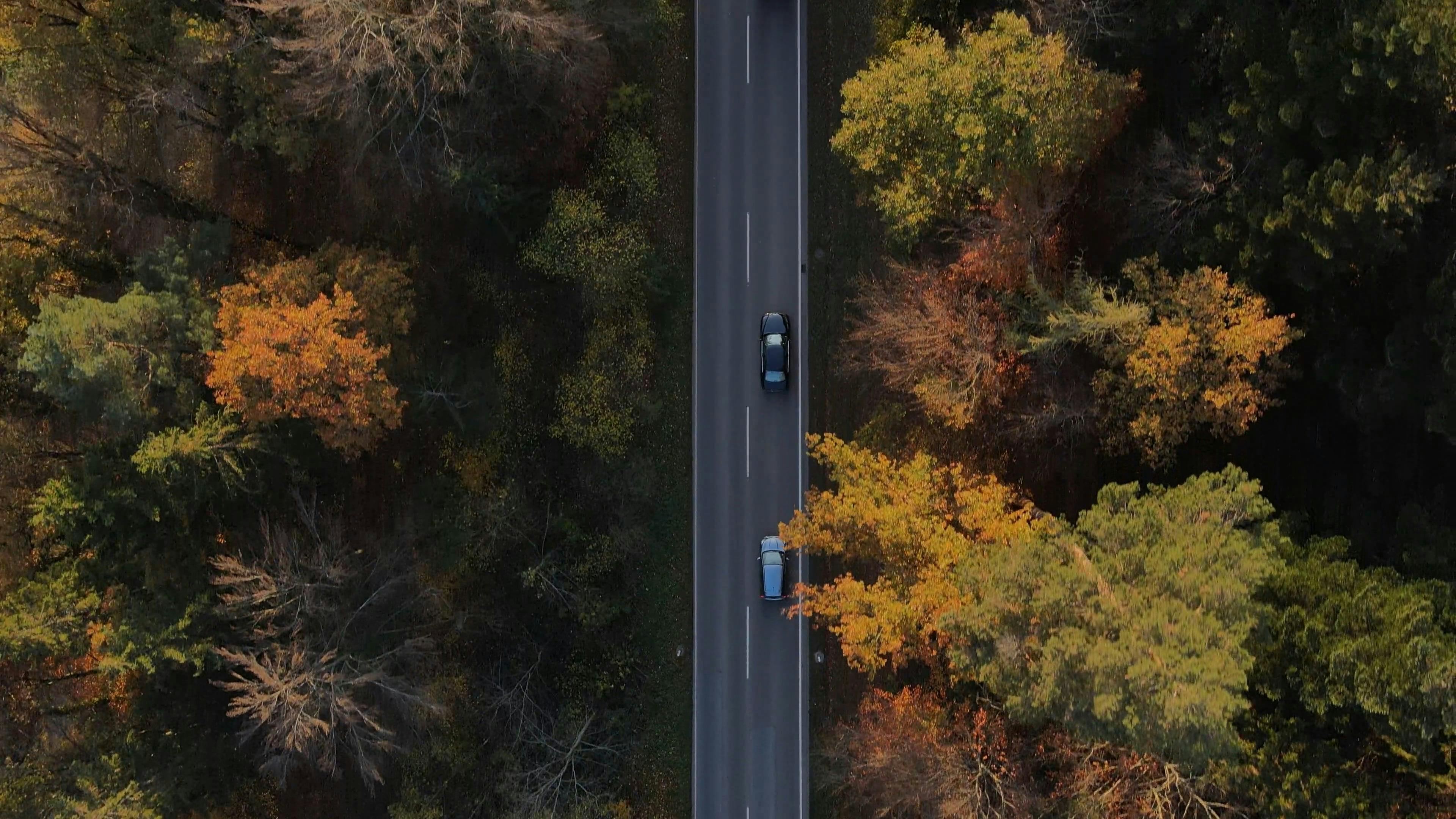 Drone Footage of Vehicles Traveling on Highway Free Stock Video Footage ...