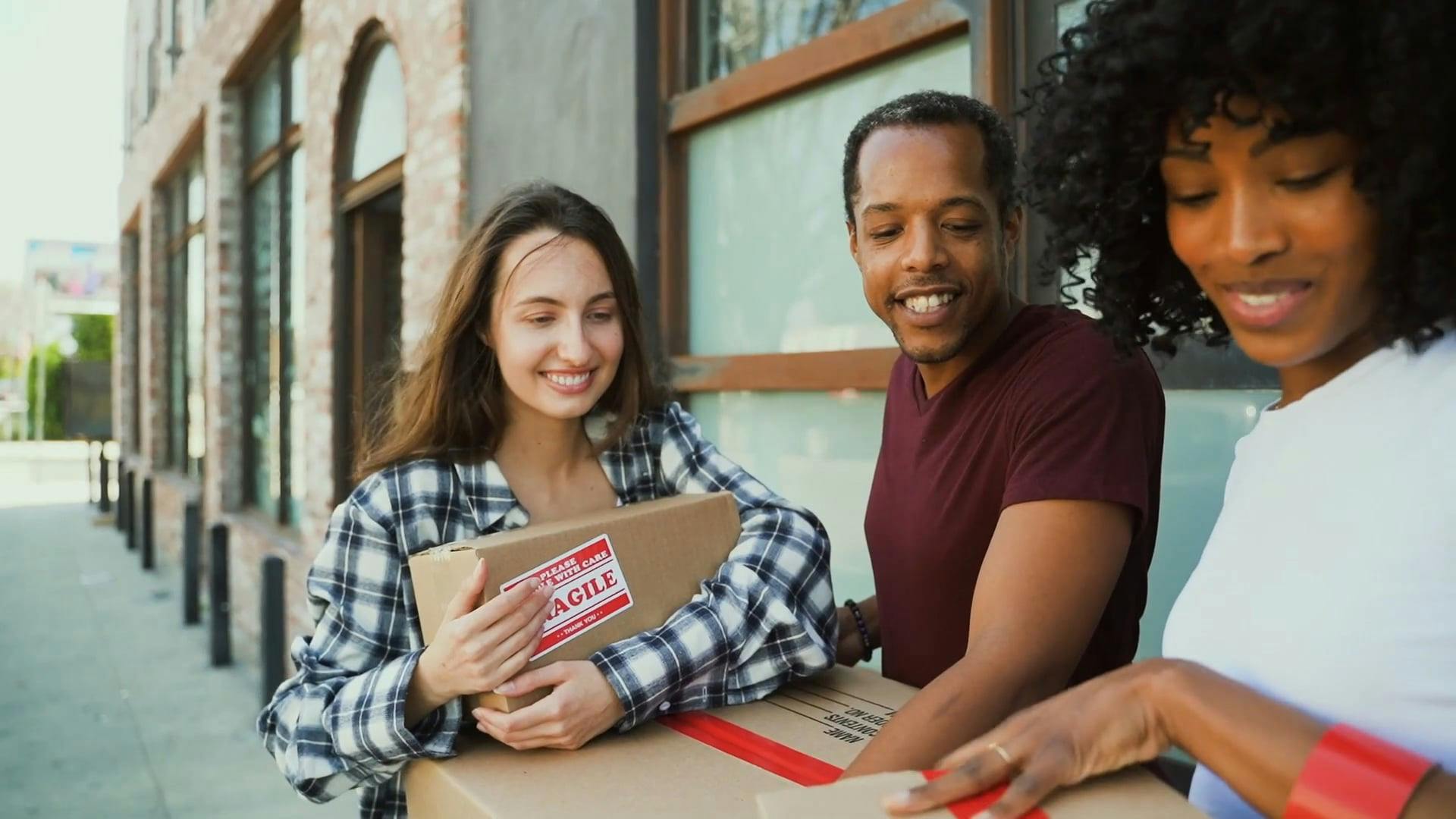 Three People With Boxes Free Stock Video Footage, Royalty-Free 4K & HD ...